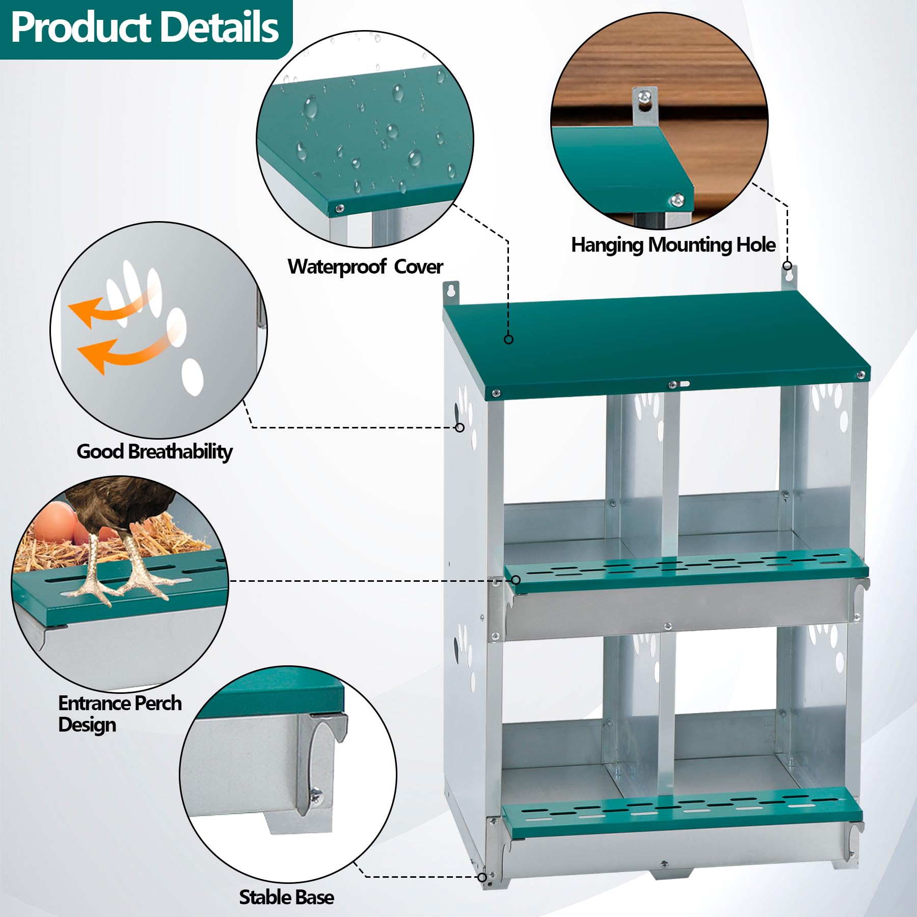 Snapklik.com : Chicken Nesting Box, 4 Compartment Nesting Box, 4 Room ...