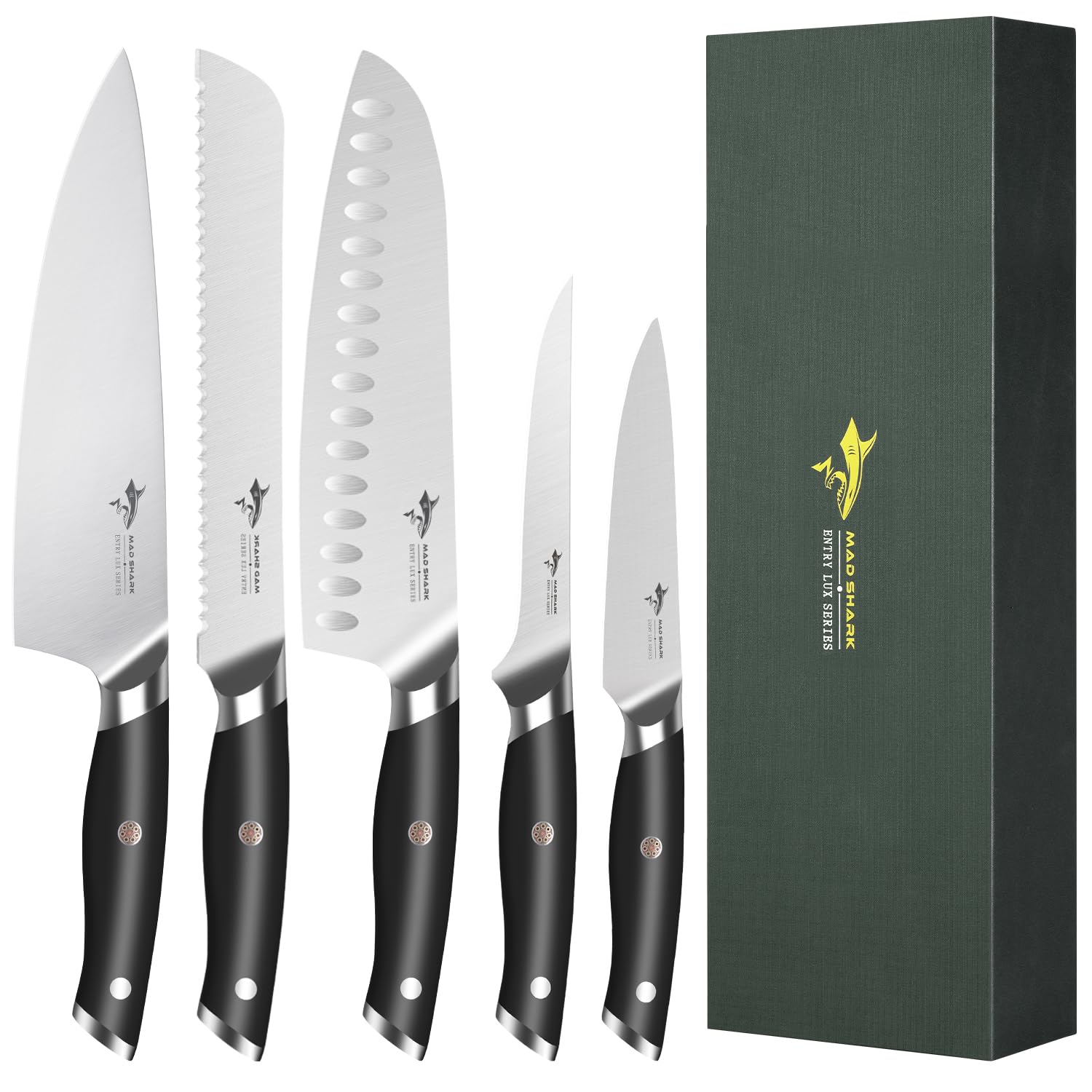 Amazon.com: MAD SHARK Knife Set, Professional 5 Piece Kitchen Chef ...