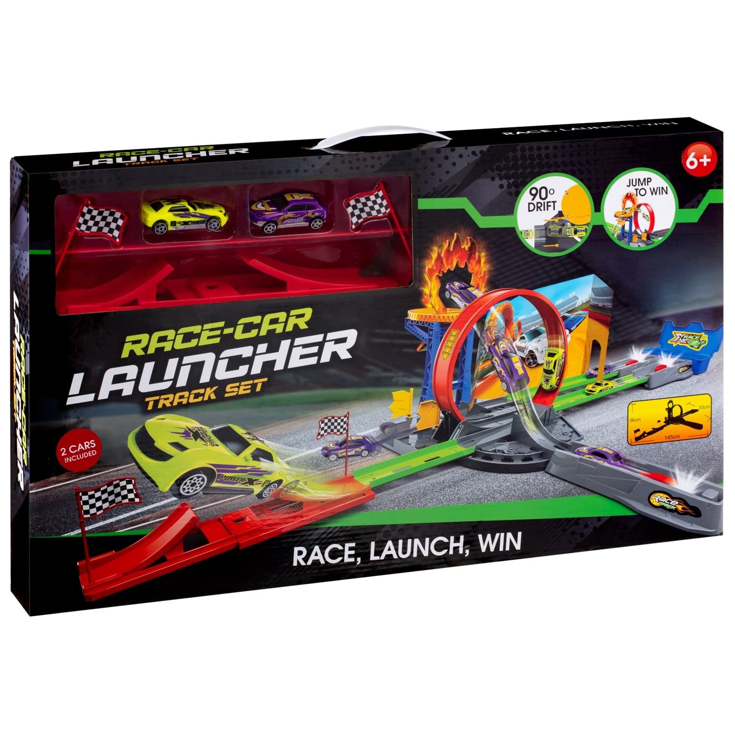 Buy AJ New Hit Top Speed Race Car Launcher Track Set Includes 2 Cars ...