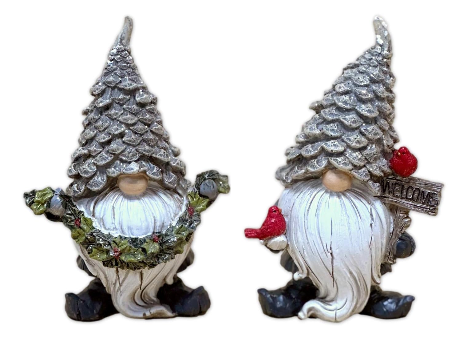 Amazon.com: The Bridge Collection 8" Woodland Gnome Christmas Figurines ...