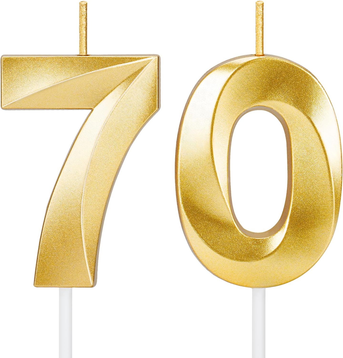 Amazon.com: 70th Birthday Candles for Cake, Silver Number 70 3D Diamond ...