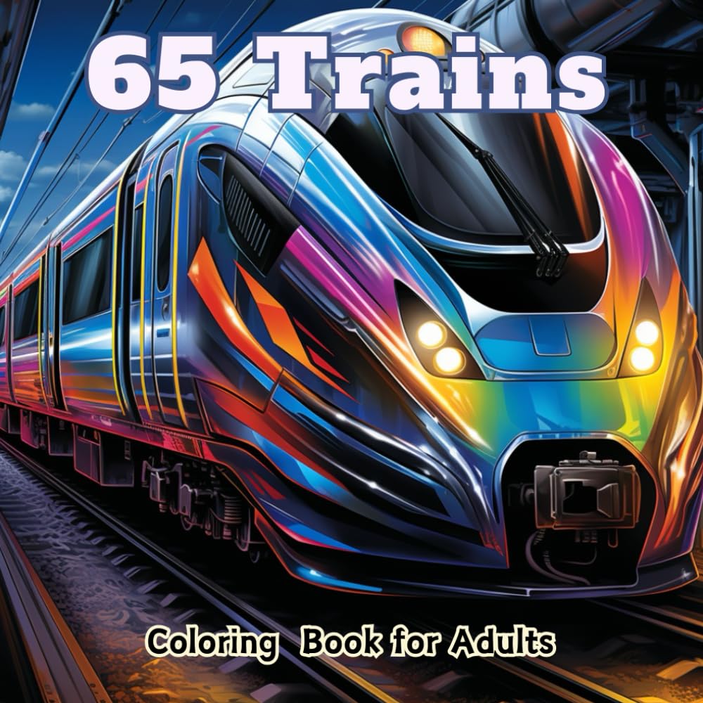 Amazon.com: 65 Trains Coloring Book for Adults: Locomotives, Electric ...
