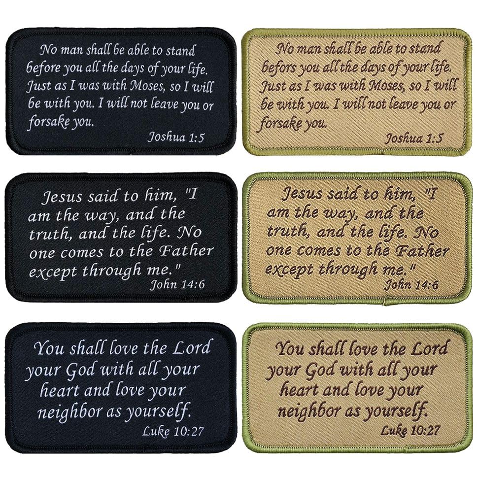 Amazon.com: 6Pcs Bible Verse Patches, Joshua 1:5| Luke 10:27| John 14:6 ...