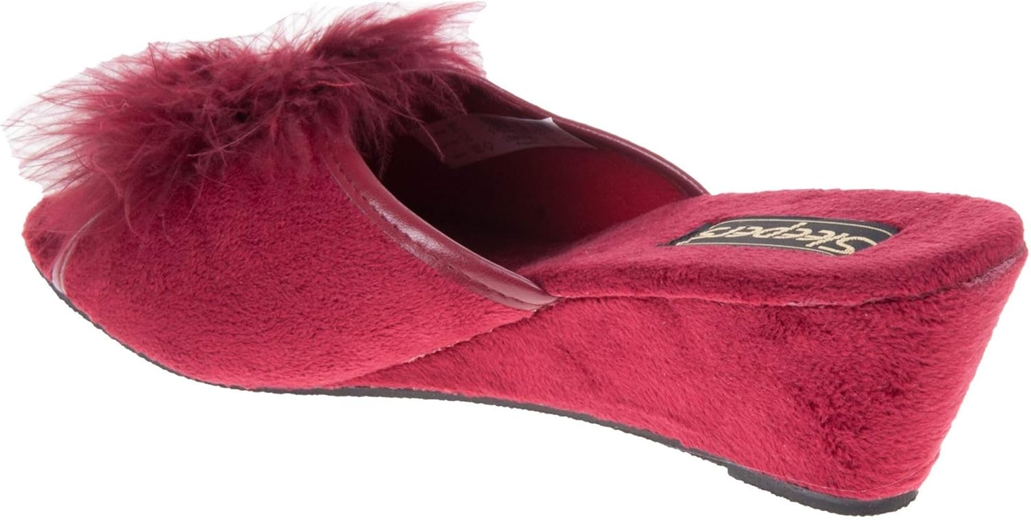 Amazon.com | Sleepers Womens/Ladies Anne Jewelled Rosette Boa Mule ...