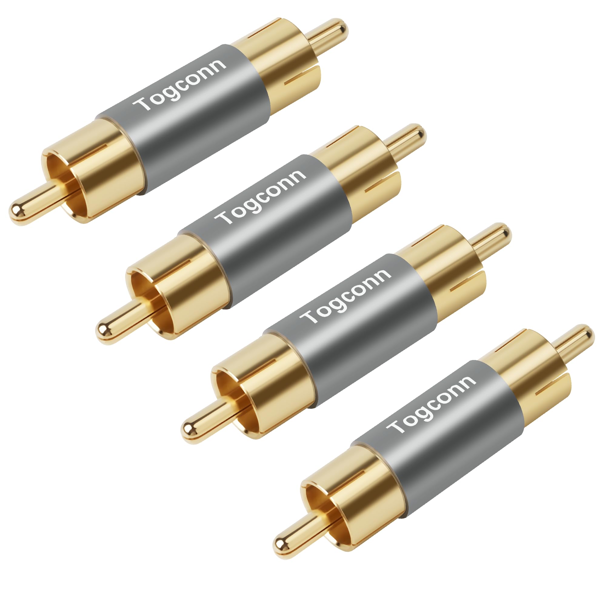Amazon.com: Togconn RCA Adapter,RCA Male to Male Adapter 4Pack, Audio ...