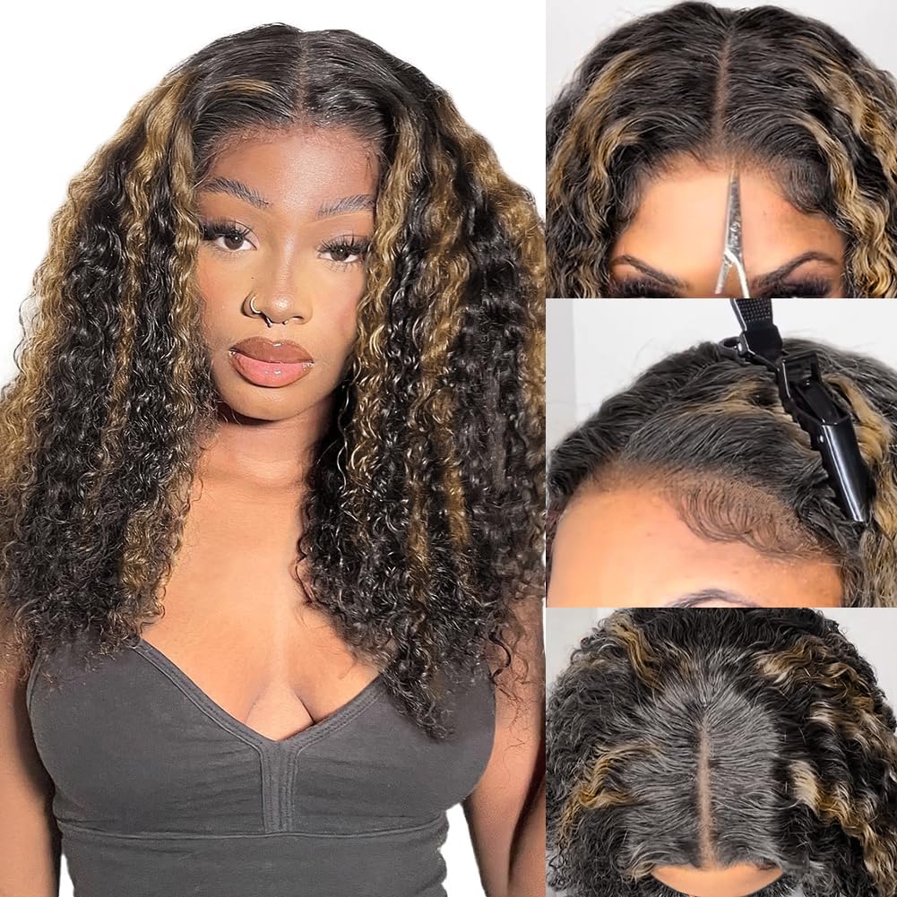 Amazon.com : Tuziyi Blonde Highlight Wig Human Hair 13x4 Glueless Wigs Human Hair Pre Plucked ...