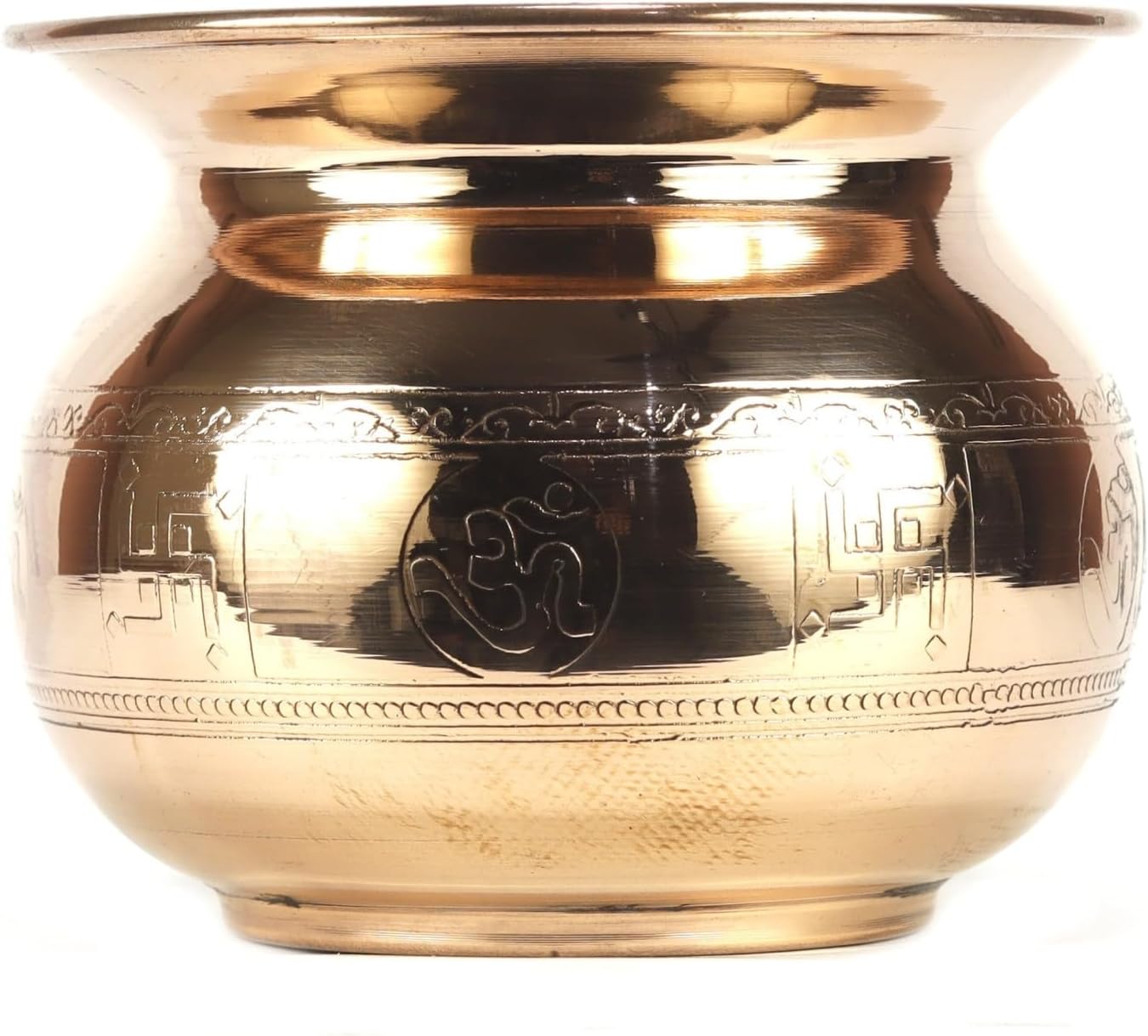 Amazon.com: ASHIRWAD Pure Copper Embossed Lota Kalash for Pooja Prayer ...