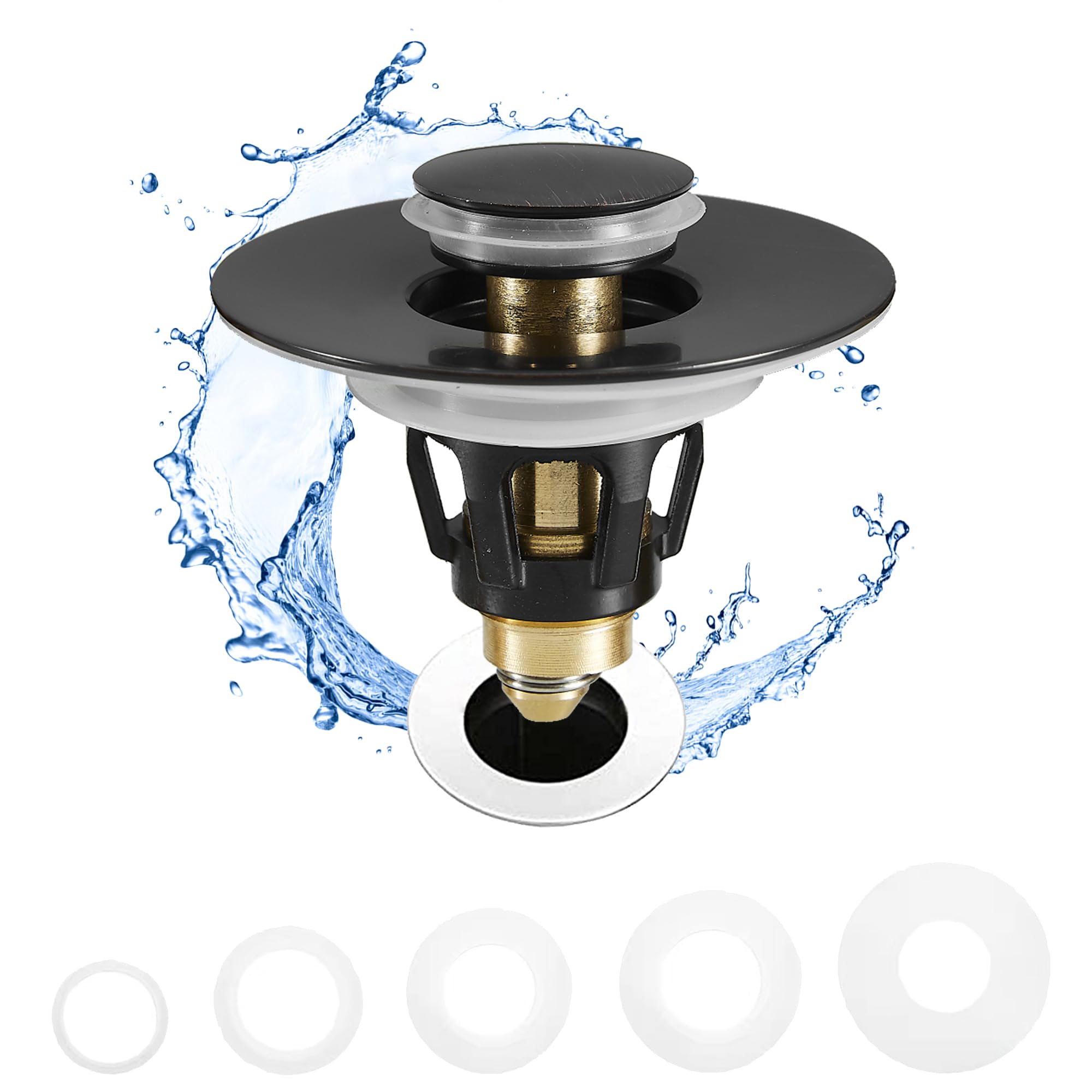 Full-Size Bounce Bullet Type Sink Plug, Stopper Anti Clogging Bathroom ...