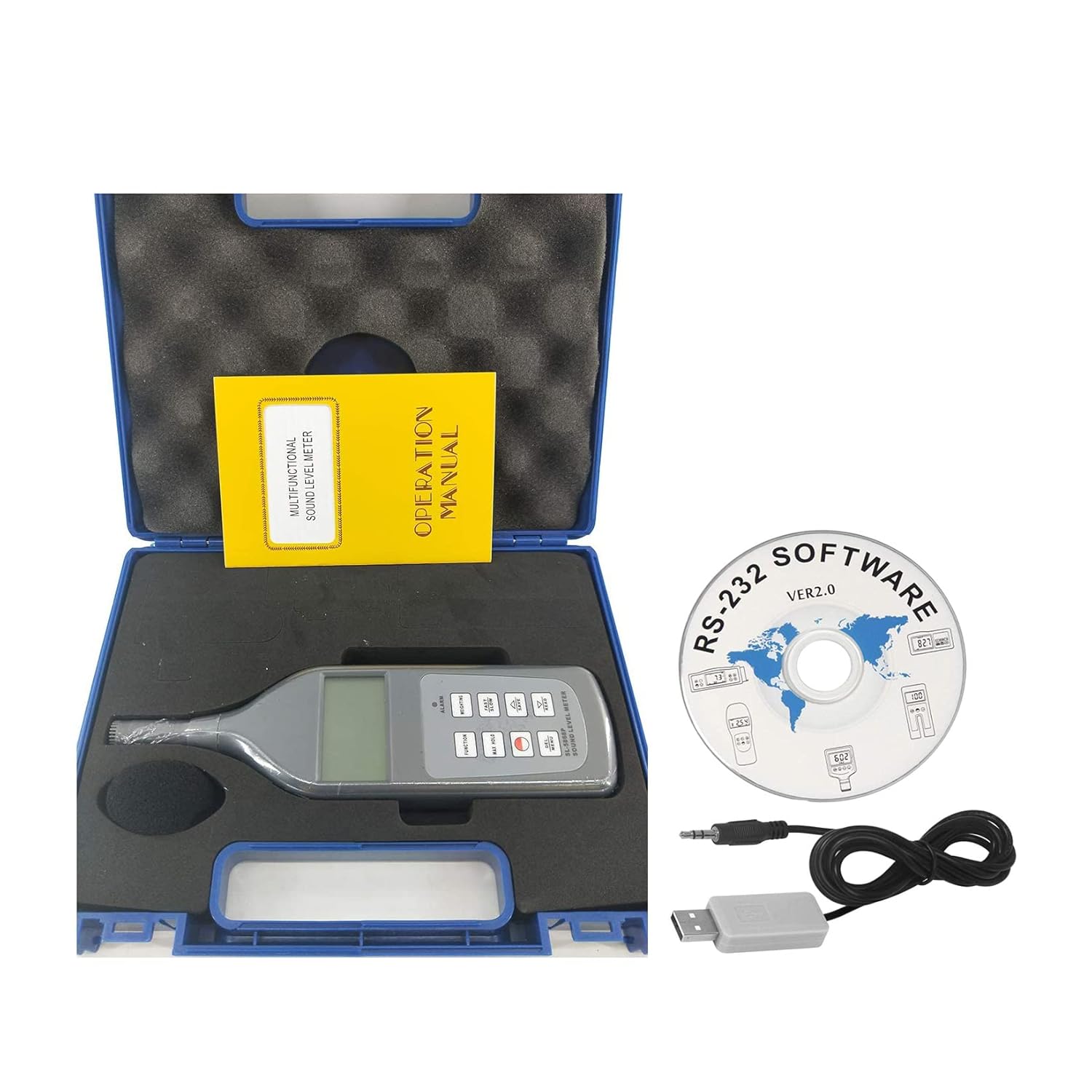 Amazon | CNYSTデジタル騒音計 ノイズテスター 騒音測定計 測定パラメータLp Leq Lmax LN 試験範囲Lp30dB〜130dB（A加重） 「A」、「C」、「F」の重み付け ...