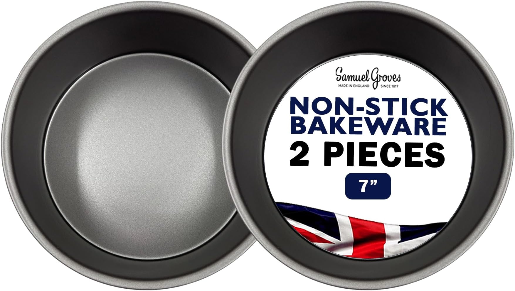 Samuel Groves Sandwich Cake Pan Tin Set - Superior Double Coated Non ...