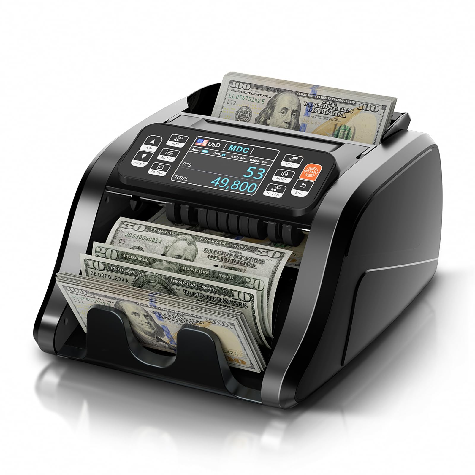 Amazon.com : Aneken N60 Mixed Denomination Money Counter Machine, Value Counting, UV/MG/IR/DD ...