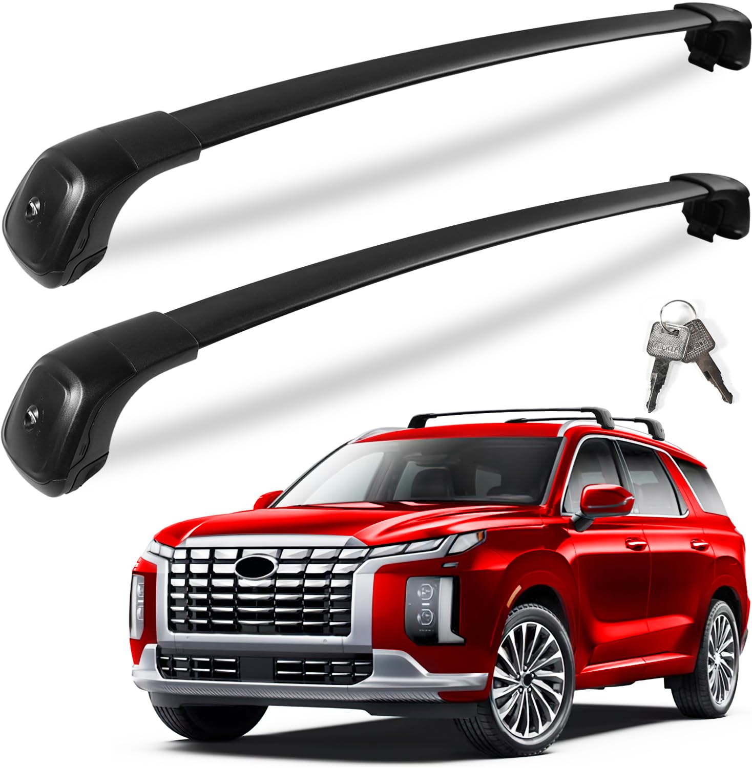 Snapklik.com : KINGGERI Lockable 260lbs Roof Rack Cross Bars Compatible