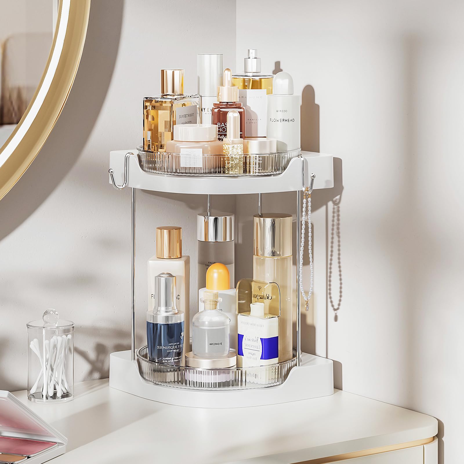 Amazon.com: Bathroom Counter Organizer, Delamu Rotating Makeup ...