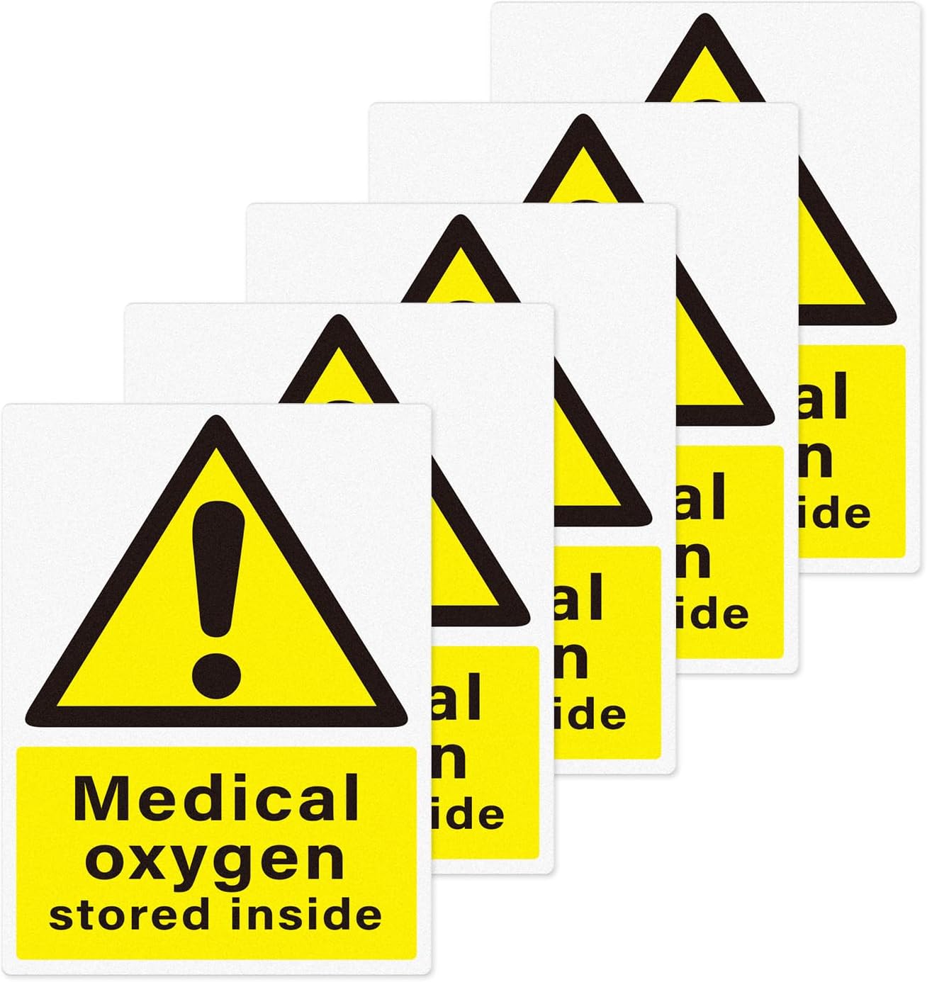 Caution oxygen in use Safety sign - Self adhesive sticker 200mm x 150mm ...