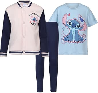 Amazon.com: Disney Lilo & Stitch Girls Bomber Jacket, T-Shirt and ...