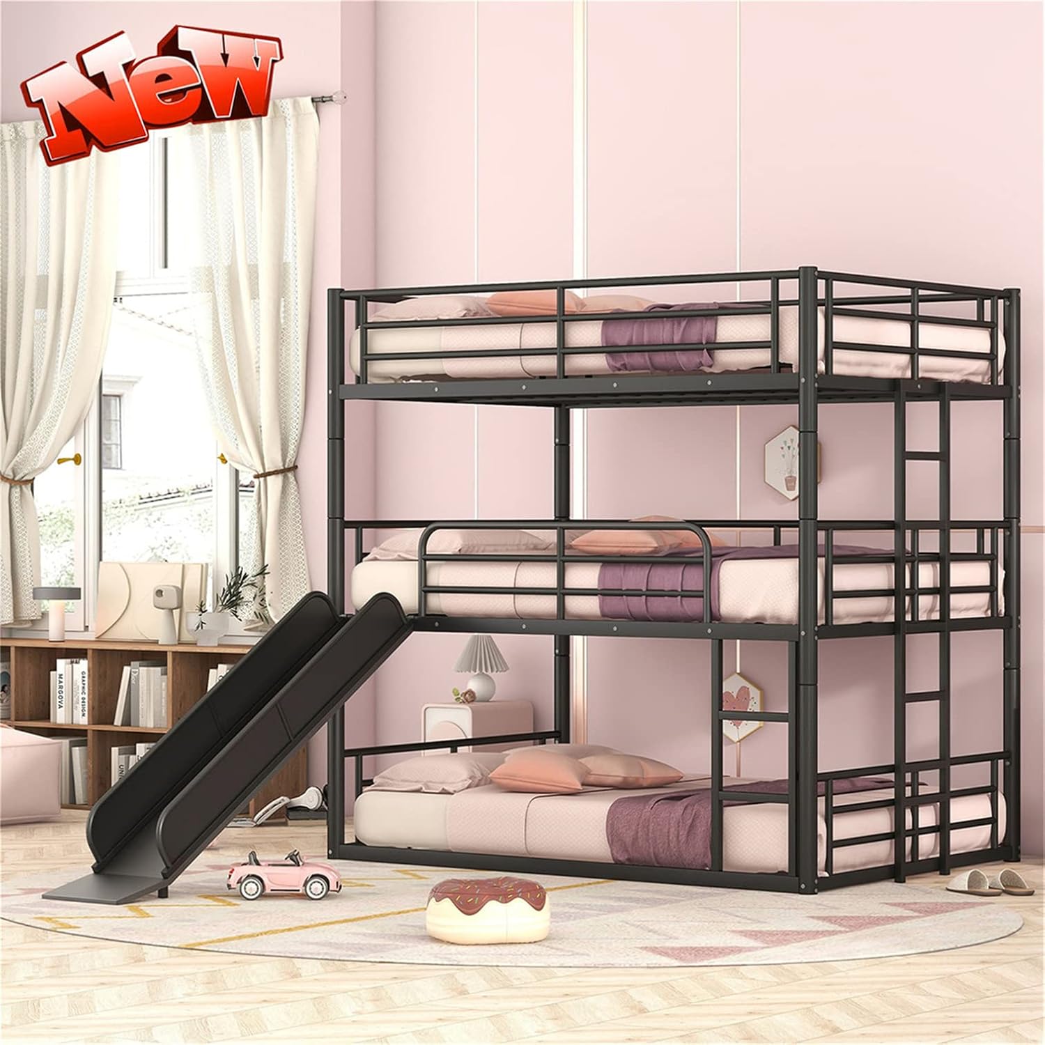 Amazon.com: TIRRNEL New Upgrade Thicken Metal Full Over Full Over Full ...