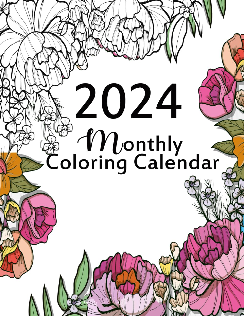 Amazon.com: 2024 Monthly Coloring Calendar: 12 Month (01 Jan To 31Dec ...