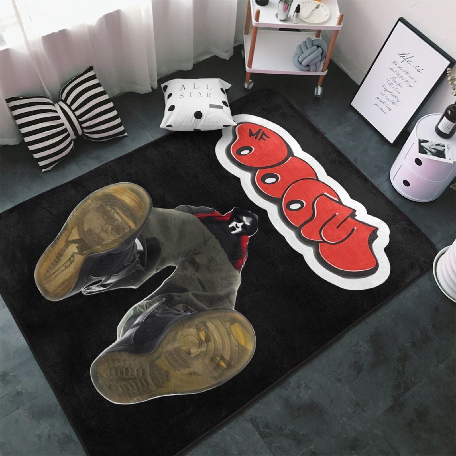 Amazon.com: QANCOSI MF Rapper Doom Area Rugs Anti-Slip Ultra Soft Floor ...