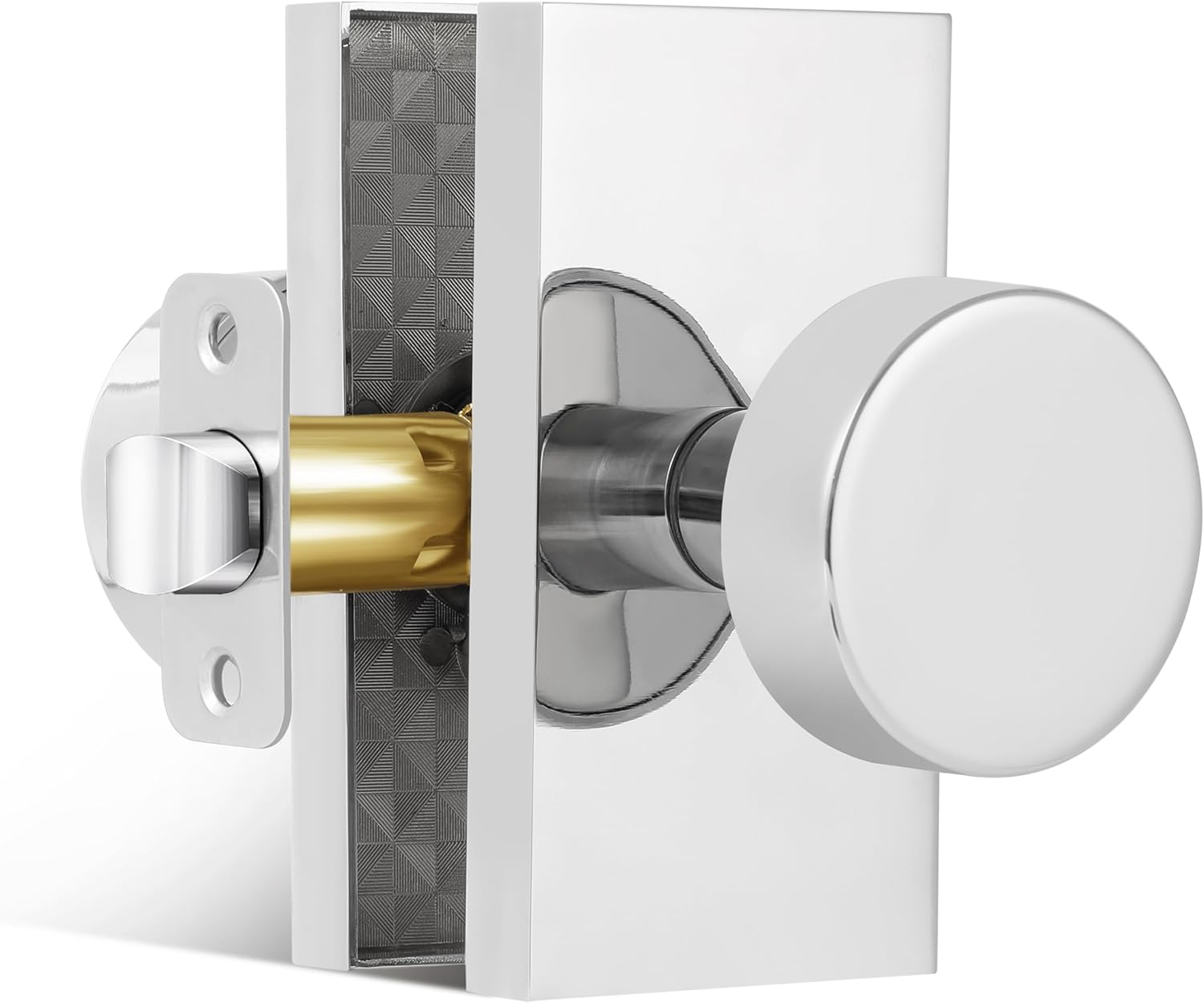 HIEMEY Door Knobs Interior, Modern Passage Polished Chrome Door Knobs Door Handles for Hall and ...