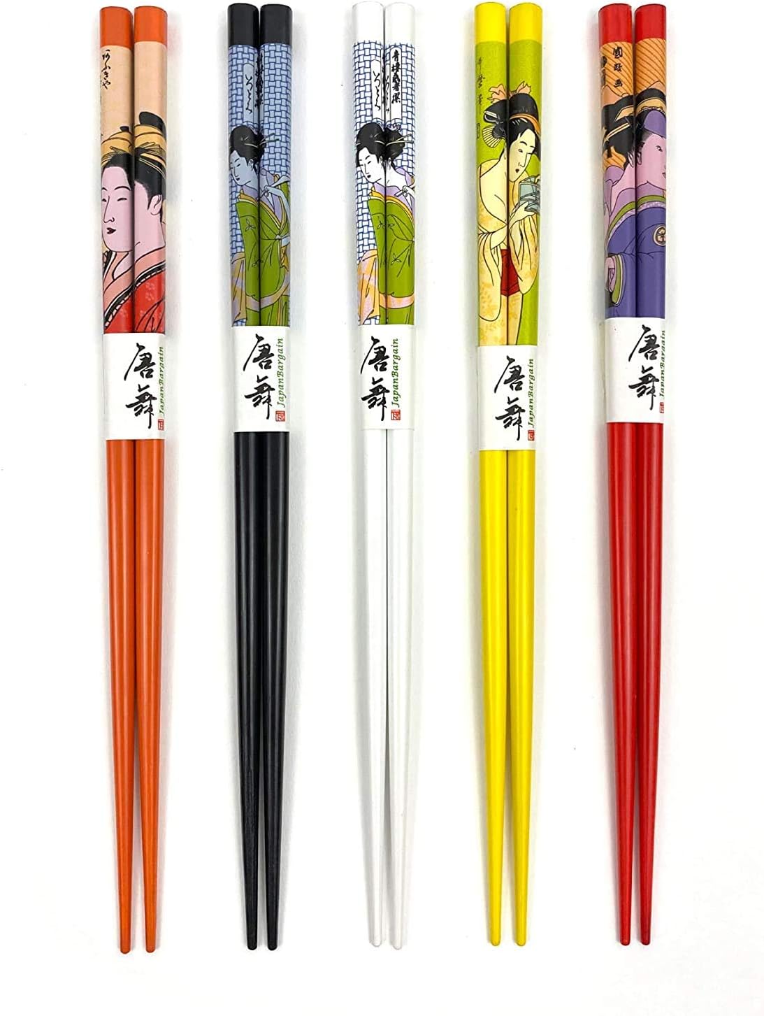 Amazon.com: JapanBargain, 2 Pack of 5-Pair Reusable Bamboo Chopsticks ...
