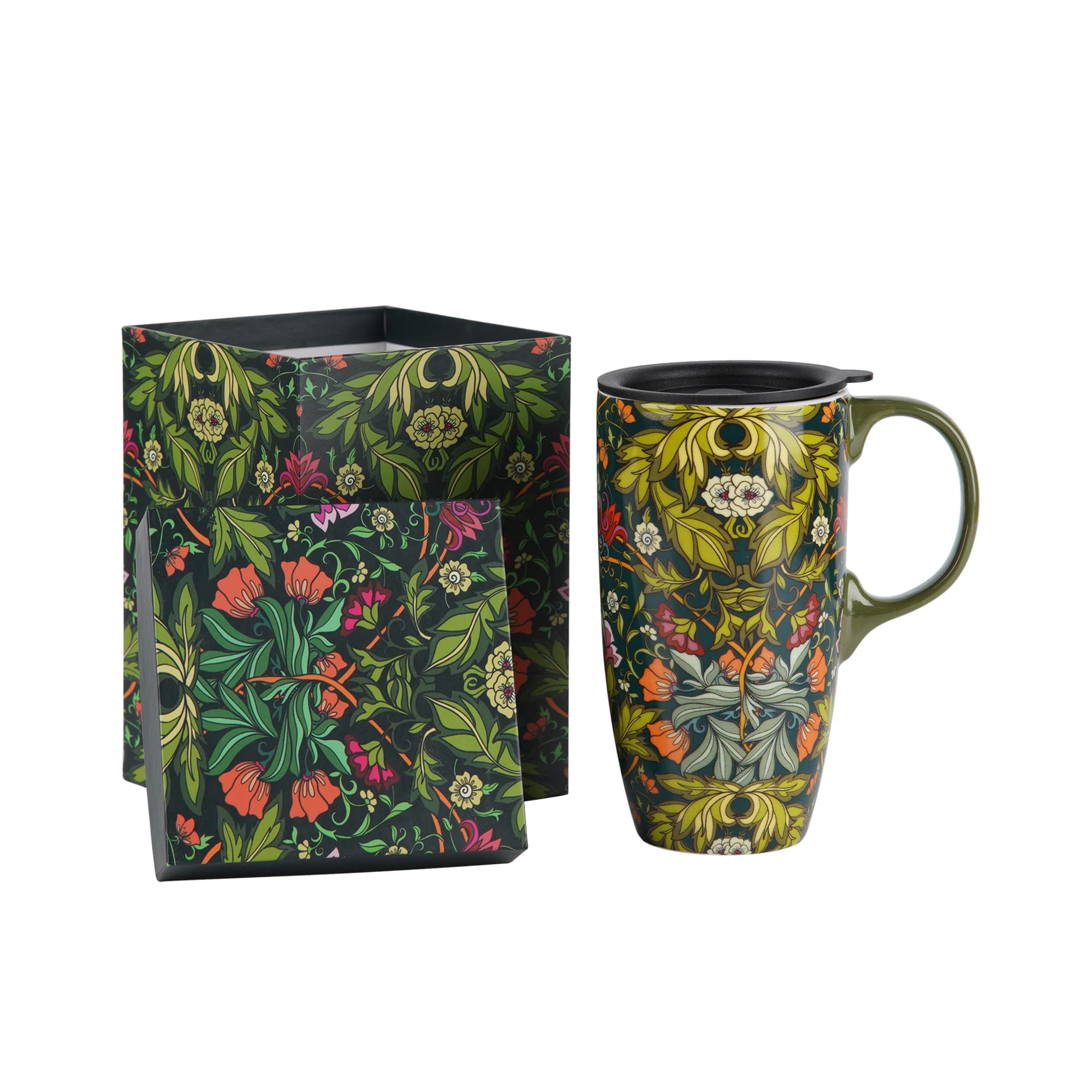 Amazon.com: TZSSP Coffee Ceramic Mug Porcelain Latte Tea Cup With Lid ...