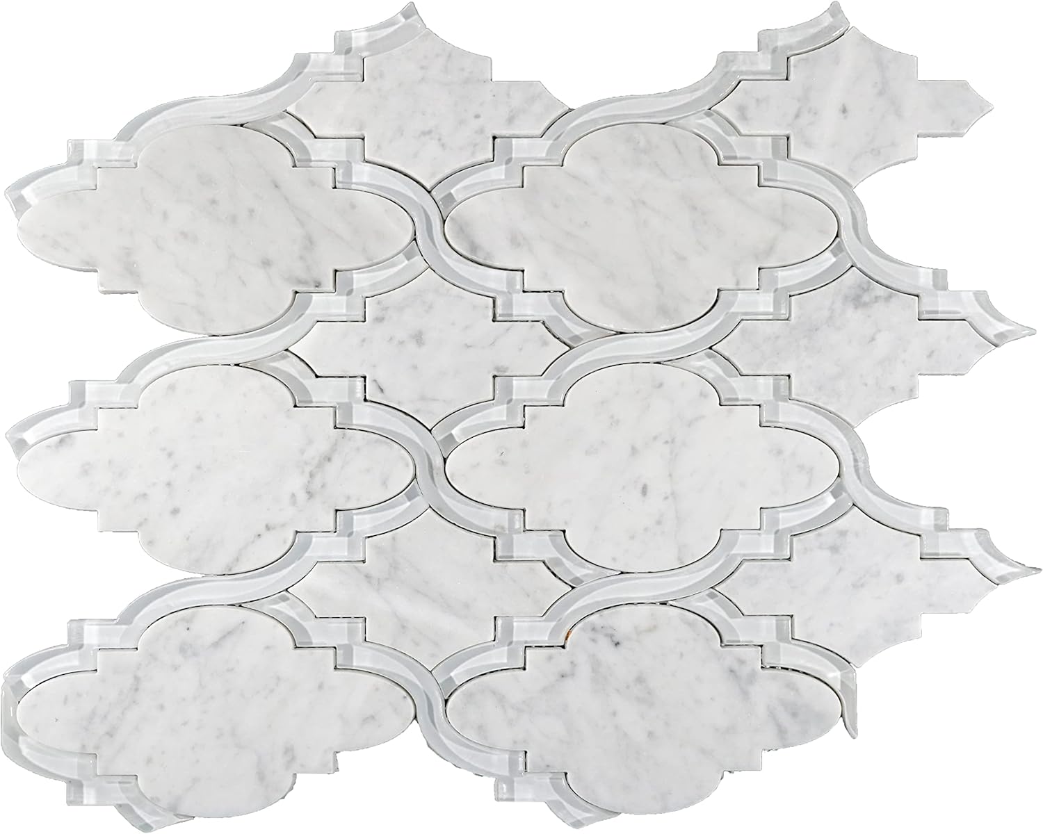 Luxe Crystal Marble & Glass Tile | 1 Sheet - 0.94 Sq Ft | Wall | Indoor ...