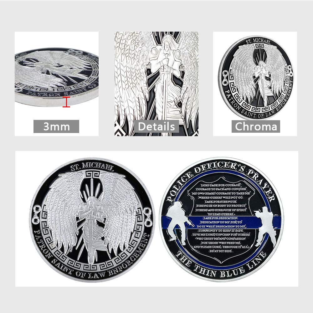 Police Officer Prayer Coin Us Law Police Officer Challenge Coin Saint