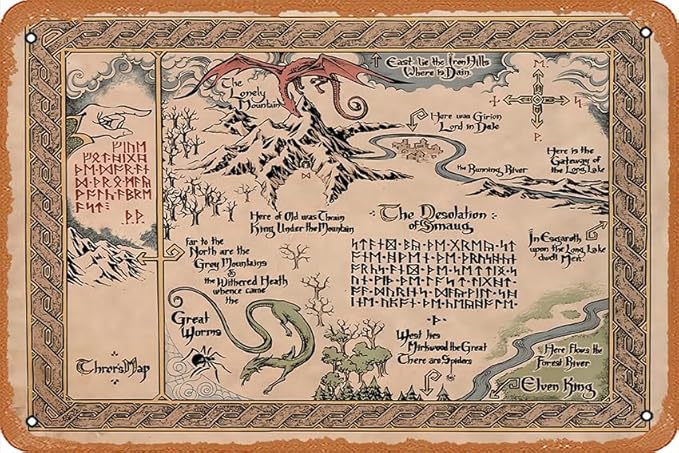 Amazon.com: Thorin's Map from The Hobbit - Fantasy Home Decor in Poster ...