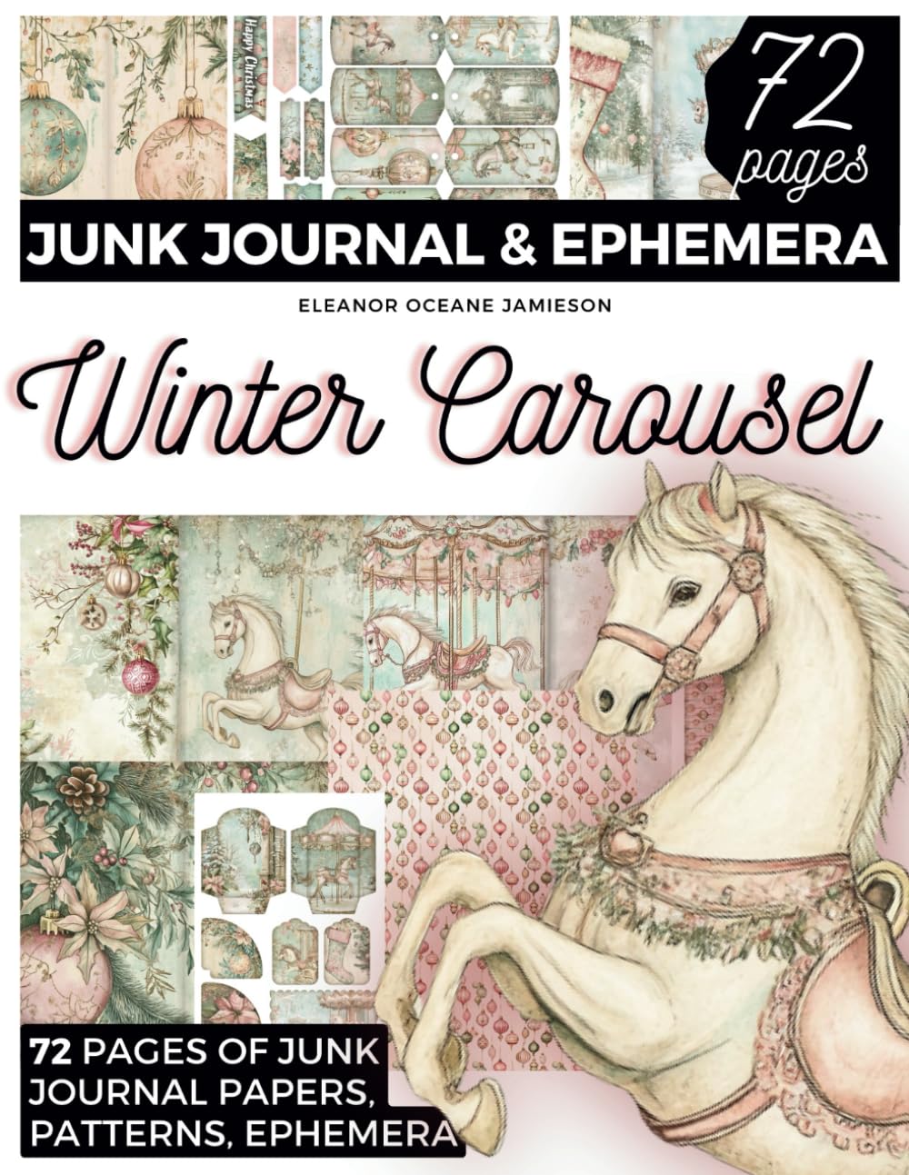 WINTER CAROUSEL Junk Journal & Ephemera: Pastel Pink and Mint Green ...