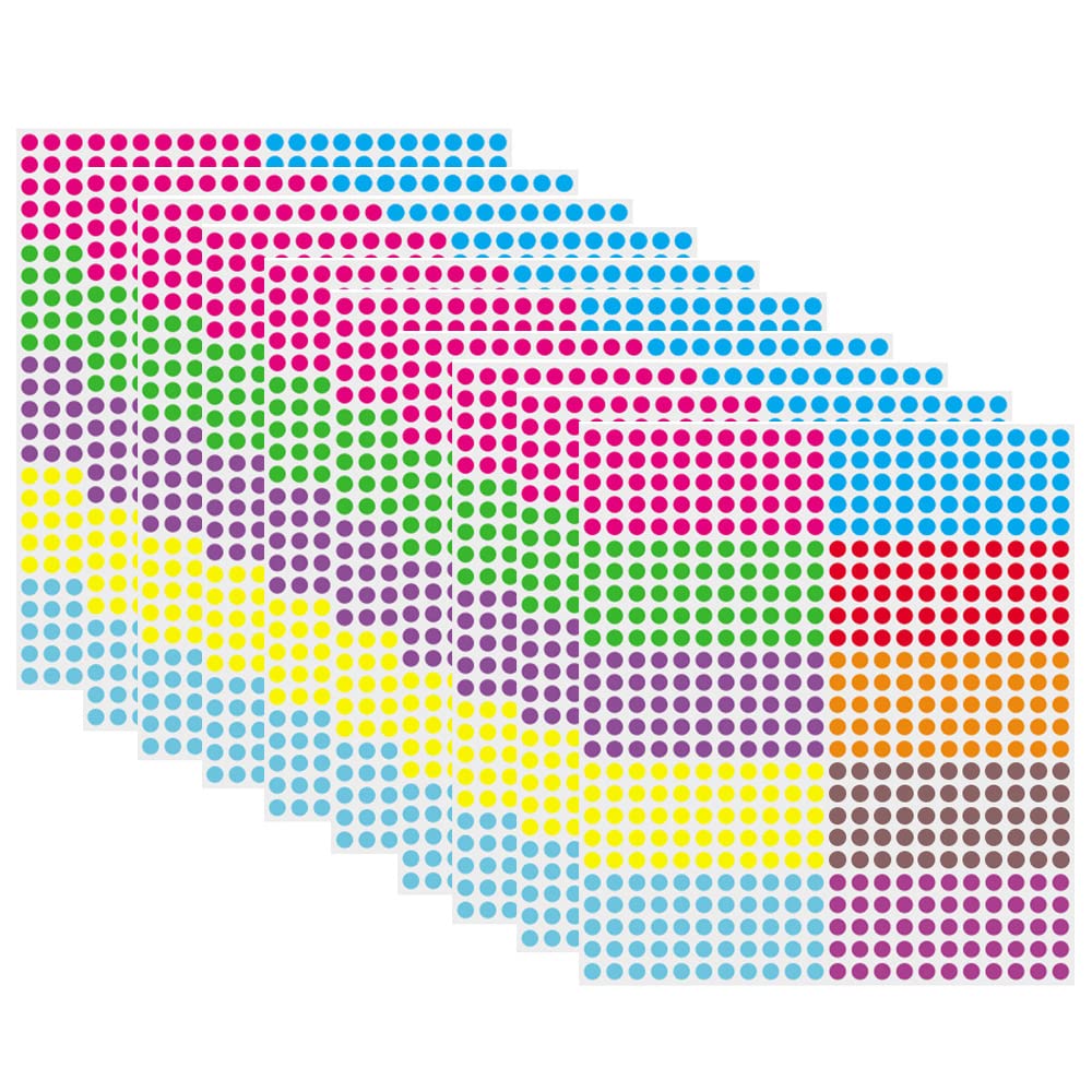 Weforu 6mm Coloured Dot Stickers Sticky Labels, Color Coded Label ...