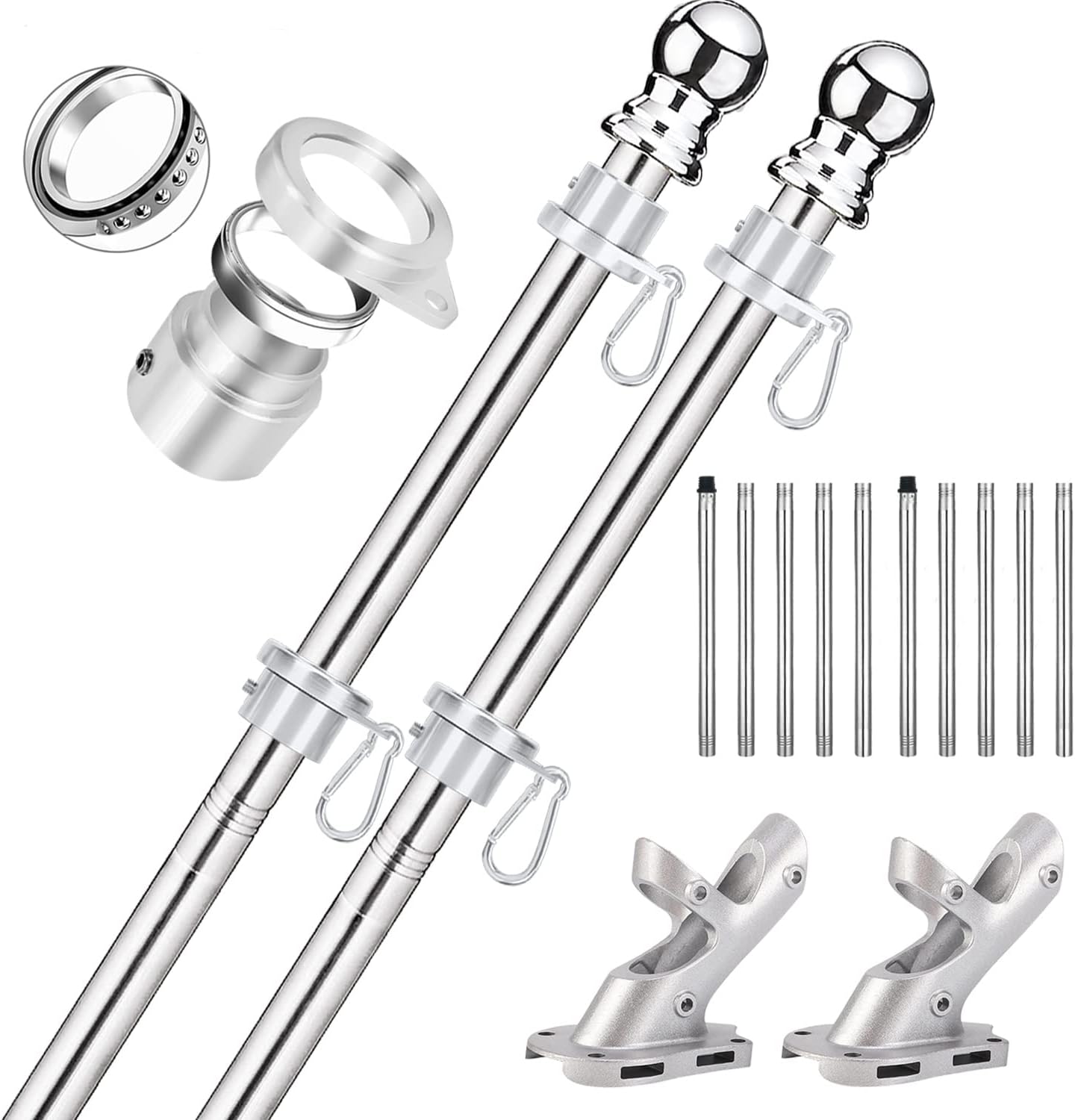 Amazon.com : XIHIRCD 2pcs Double Flag Pole Bracket Holder, V Shape ...