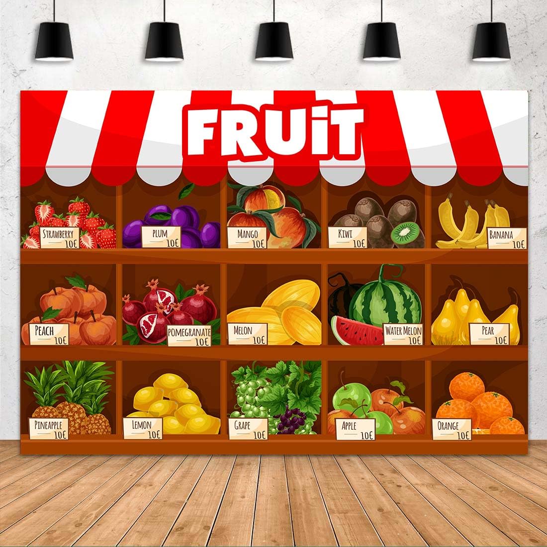 Amazon.com : FHZON Fruit Supermarket Backdrop Summer Fruit Exhibition ...
