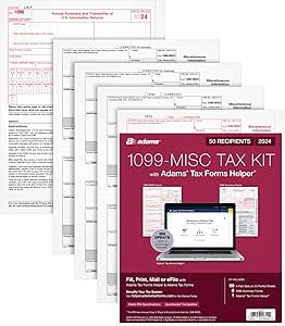 Amazon.com : Adams 2024 1099 MISC Tax Forms, 4 Part, Laser/Inkjet, 50 Recipients, Plus 6 1096 ...