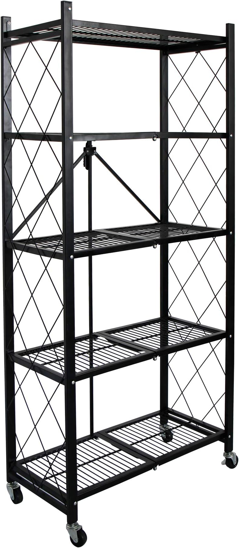 Amazon.com: Azure Sky 5-Tier Foldable Storage Rack with Wheels, Folding ...
