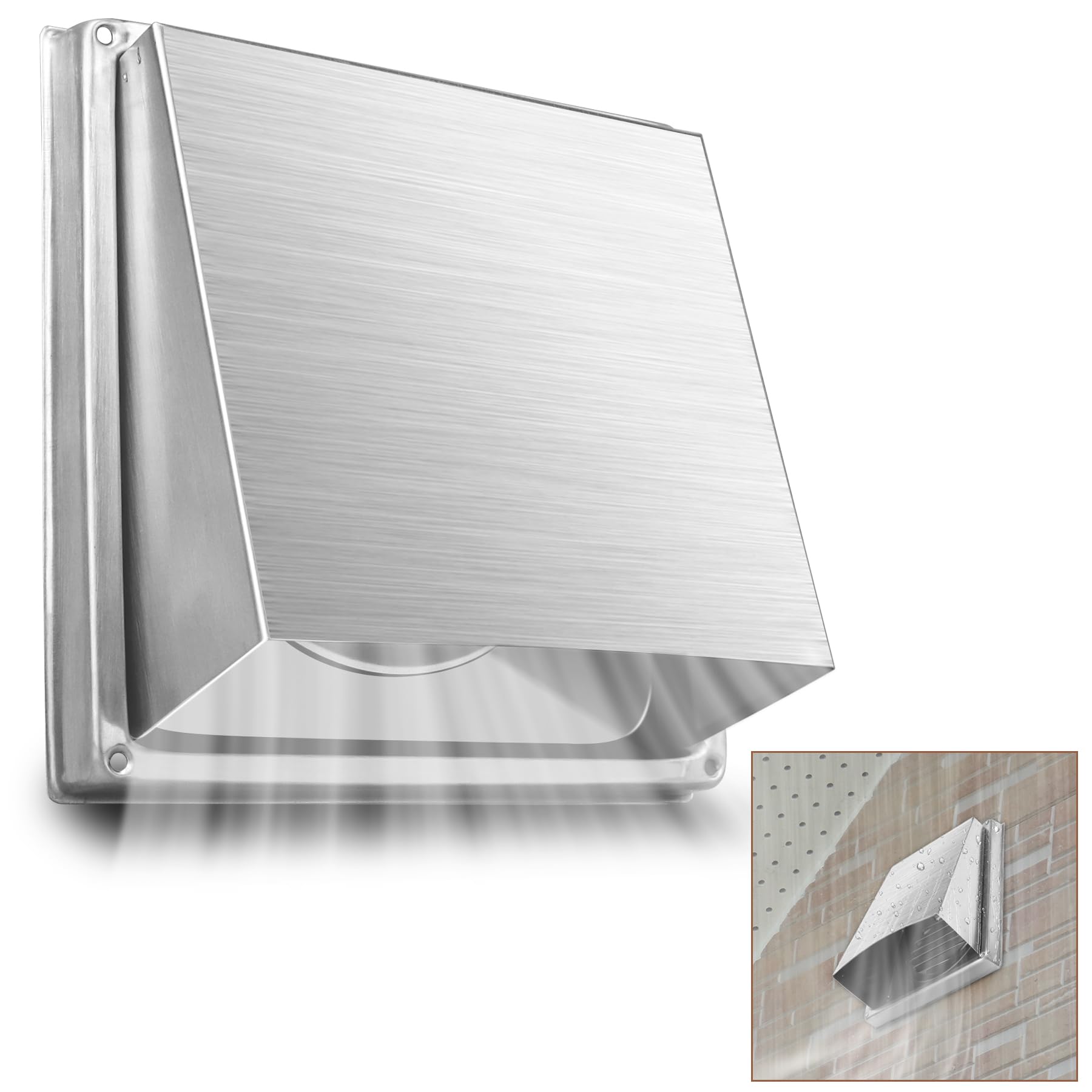 BJADE'S 5" Dryer Vent Cover Outdoor Walls with Vent Hood,Clothes Dryer ...
