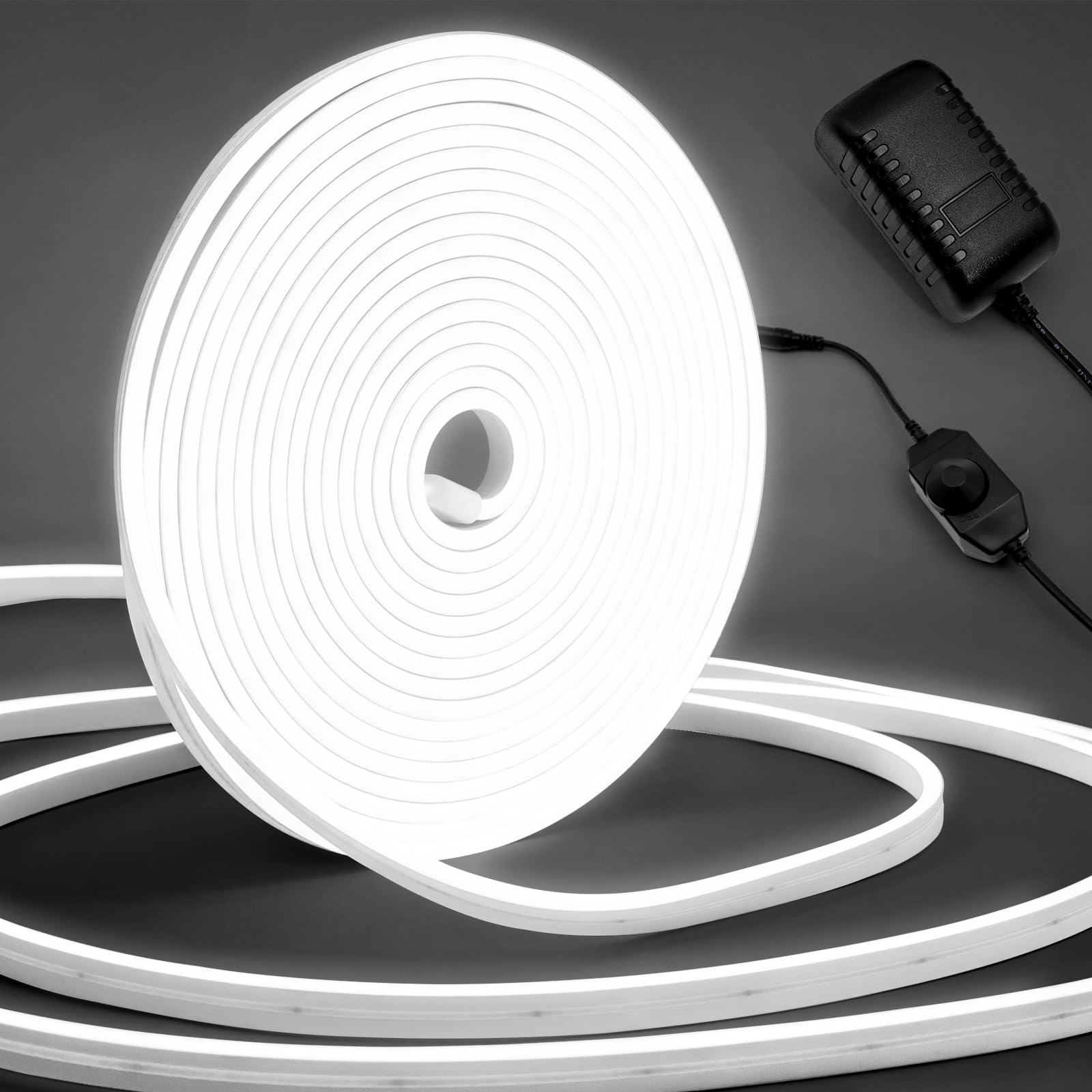 LED Strip Lights 10M, Cool White Neon Light Strip Dimmable, 24V Outdoor ...
