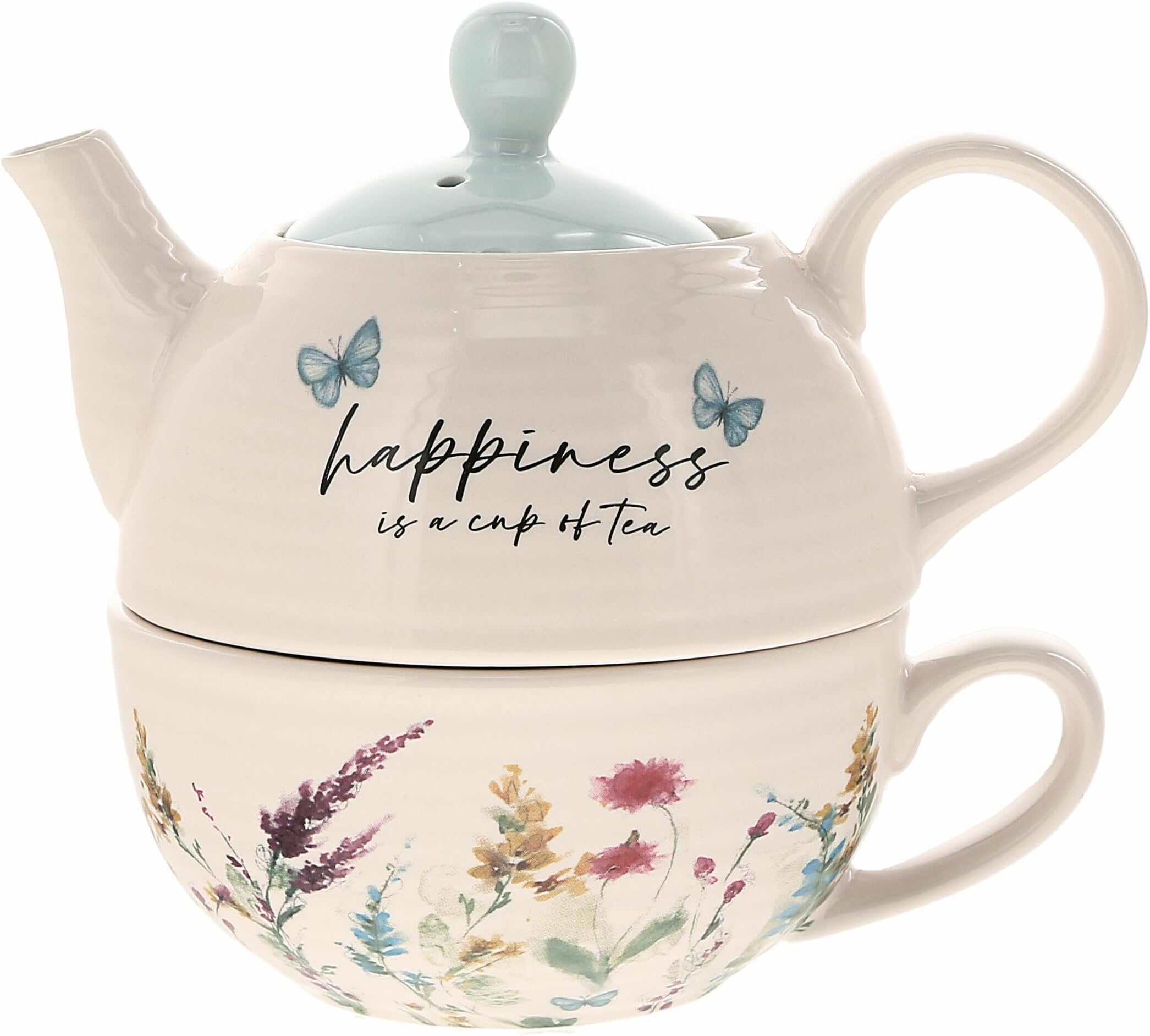 Amazon.com | Pavilion Gift Company Friend Ceramic Teapot and Cup for ...