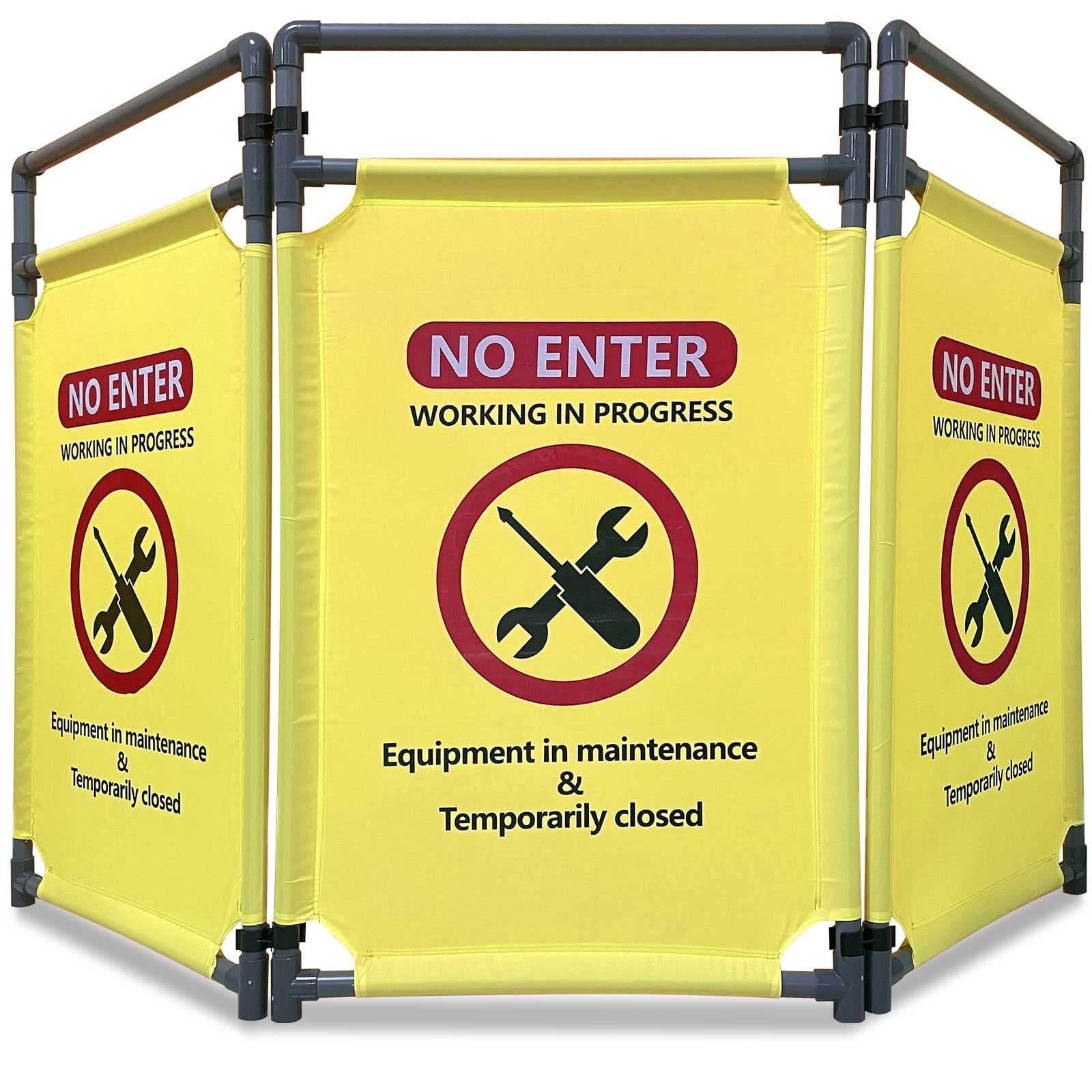 3 Panels Safety Engineering Repairs Caution Barricade 3.2 FT Foldable ...