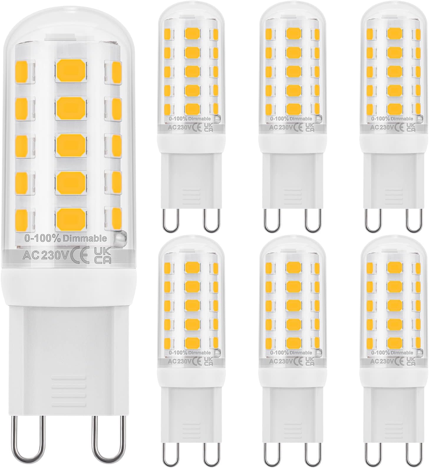DiCUNO G9 LED Bulb Dimmable Warm White 2700K, 30W Halogen Equivalent, 2 ...