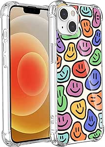 Amazon.com: MAXBUS Compatible with iPhone 14 Plus Smile Case, Colorful Rainbow Trippy Smile Face ...