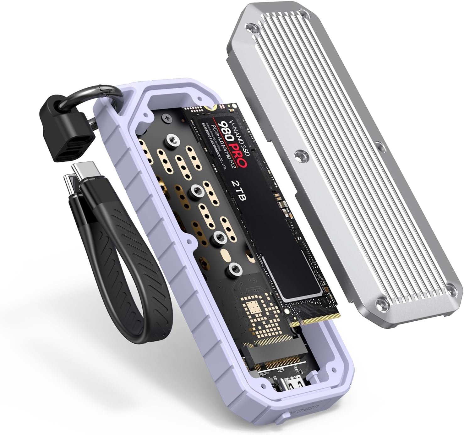 Amazon.com: GEWOKLIY M.2 NVMe SSD Enclosure, USB 3.2 10Gbps NVMe ...