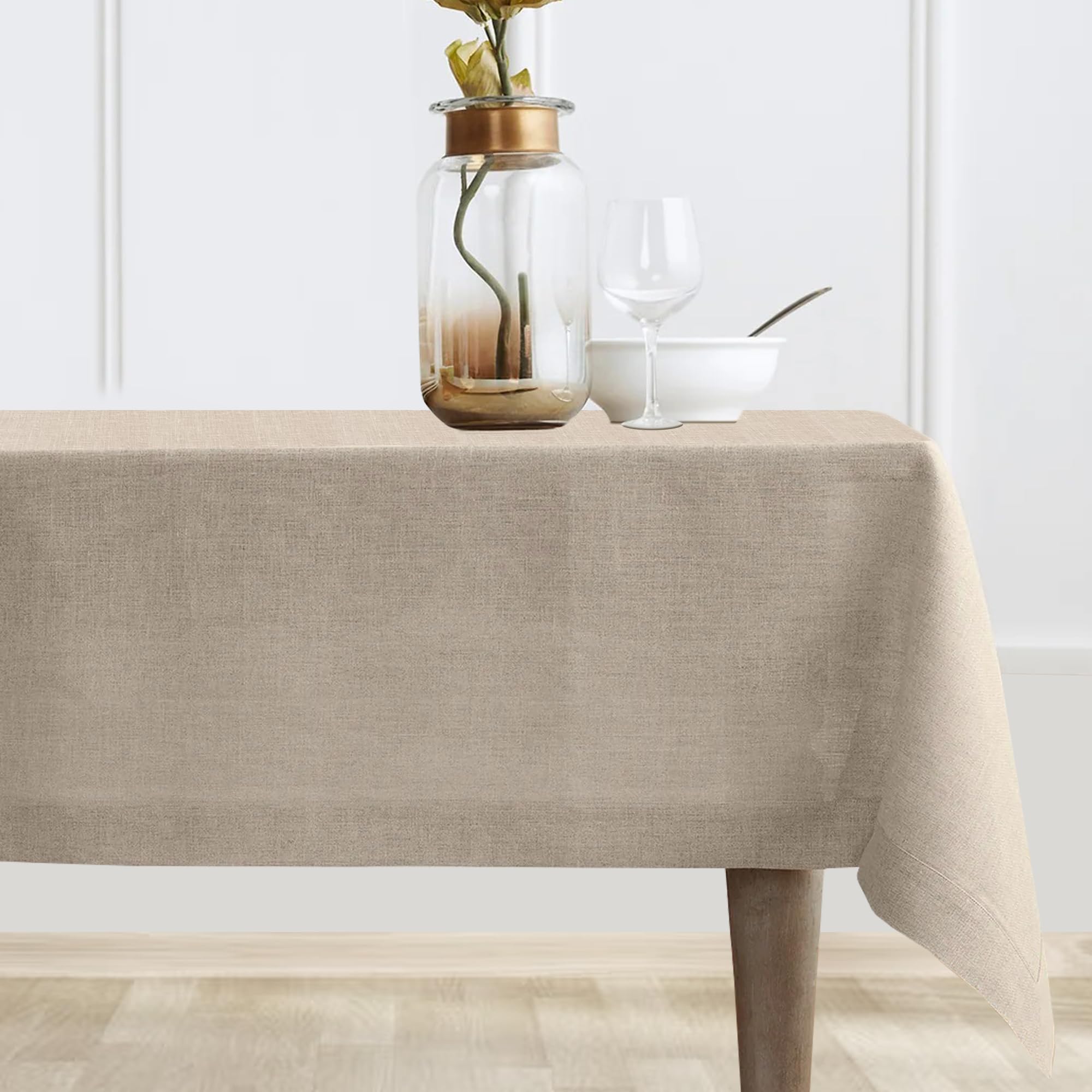 Amazon.com: ASHLEY MADDEN Linen Tablecloth 60 x 90 | 100% Pure Linen ...