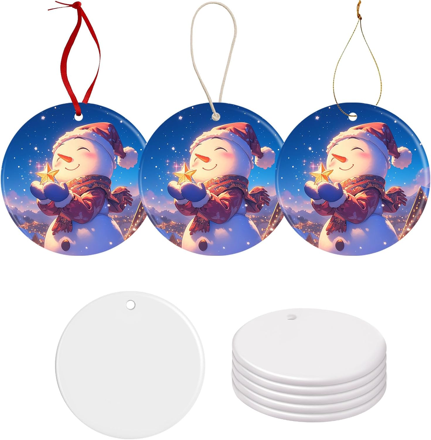 Amazon.com: WANZELONYO Sublimation Ceramic Ornaments Blank 20 PCS 4 ...