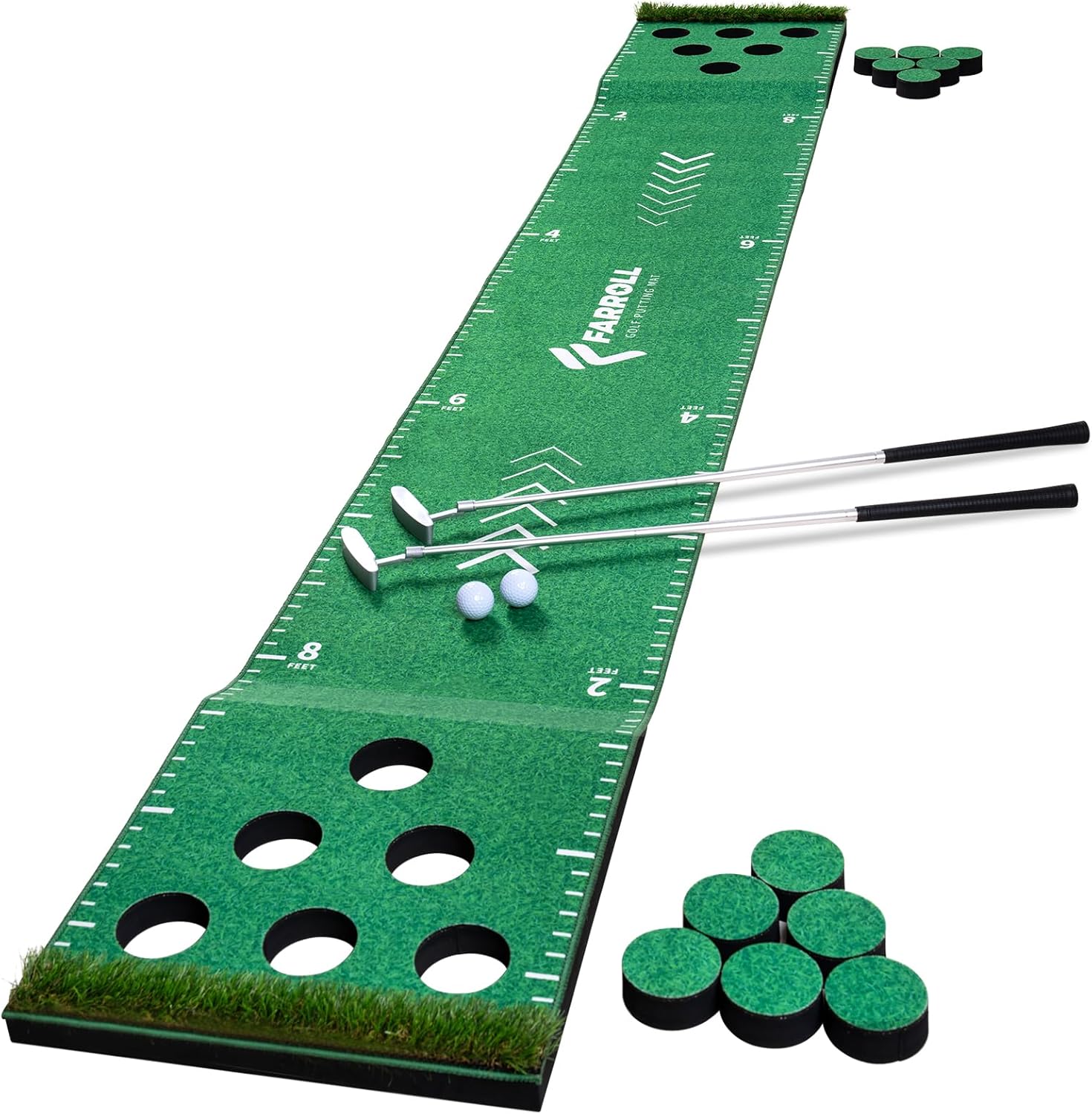 Indoor Outdoor Golf Putting Game Set with 2 Putters for Practice at ...