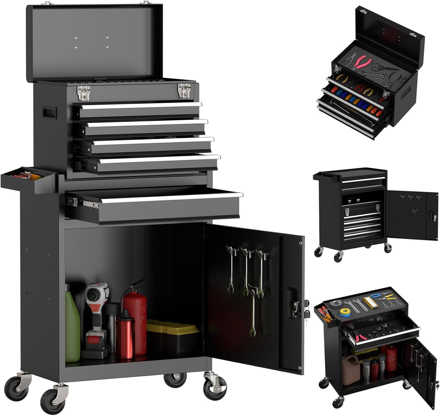 Amazon.com: Pelnuies 5-Drawer High Capacity Rolling Tool Chest ...