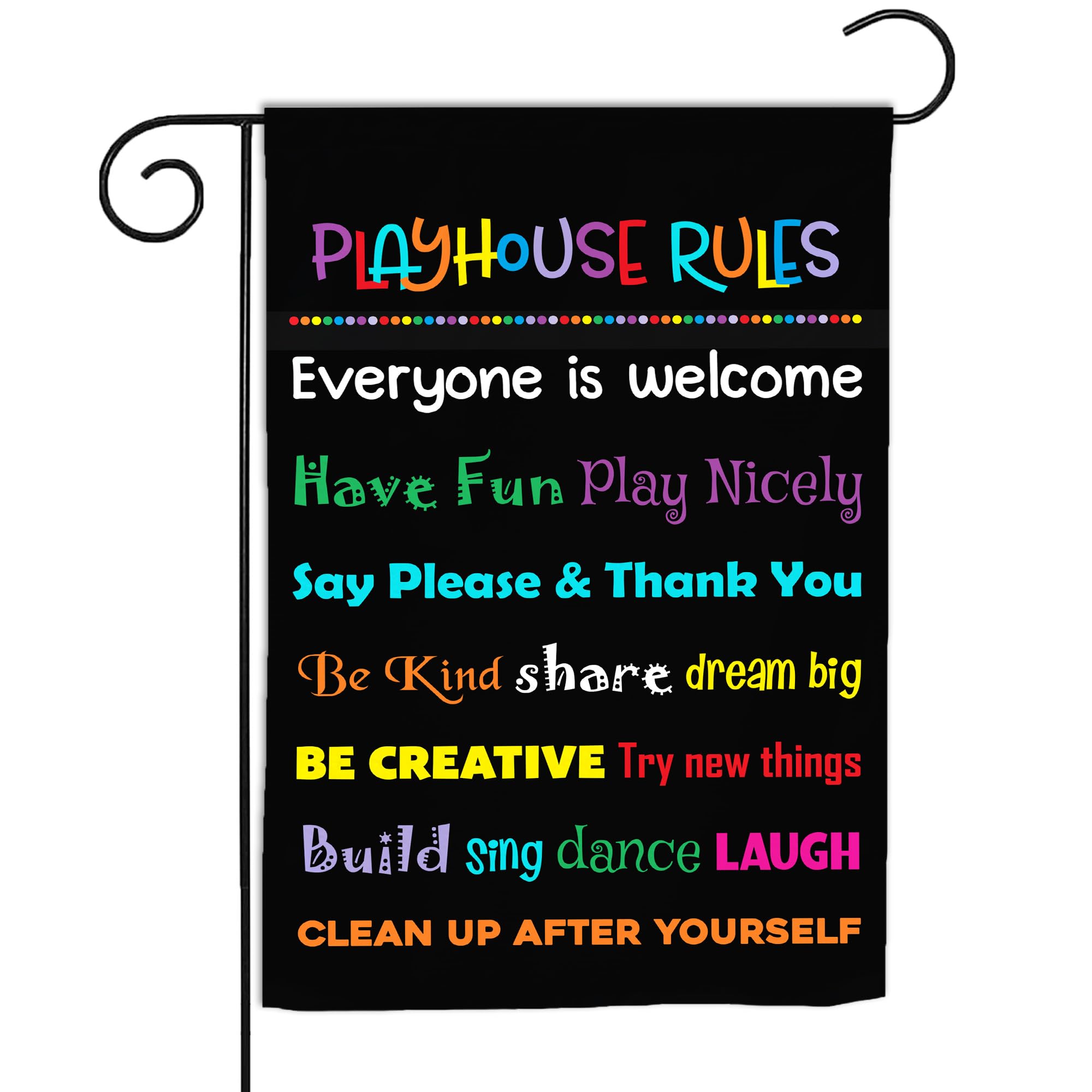Amazon.com : VOTANTA Playhouse Rules Garden Flag For Kids Colorful ...