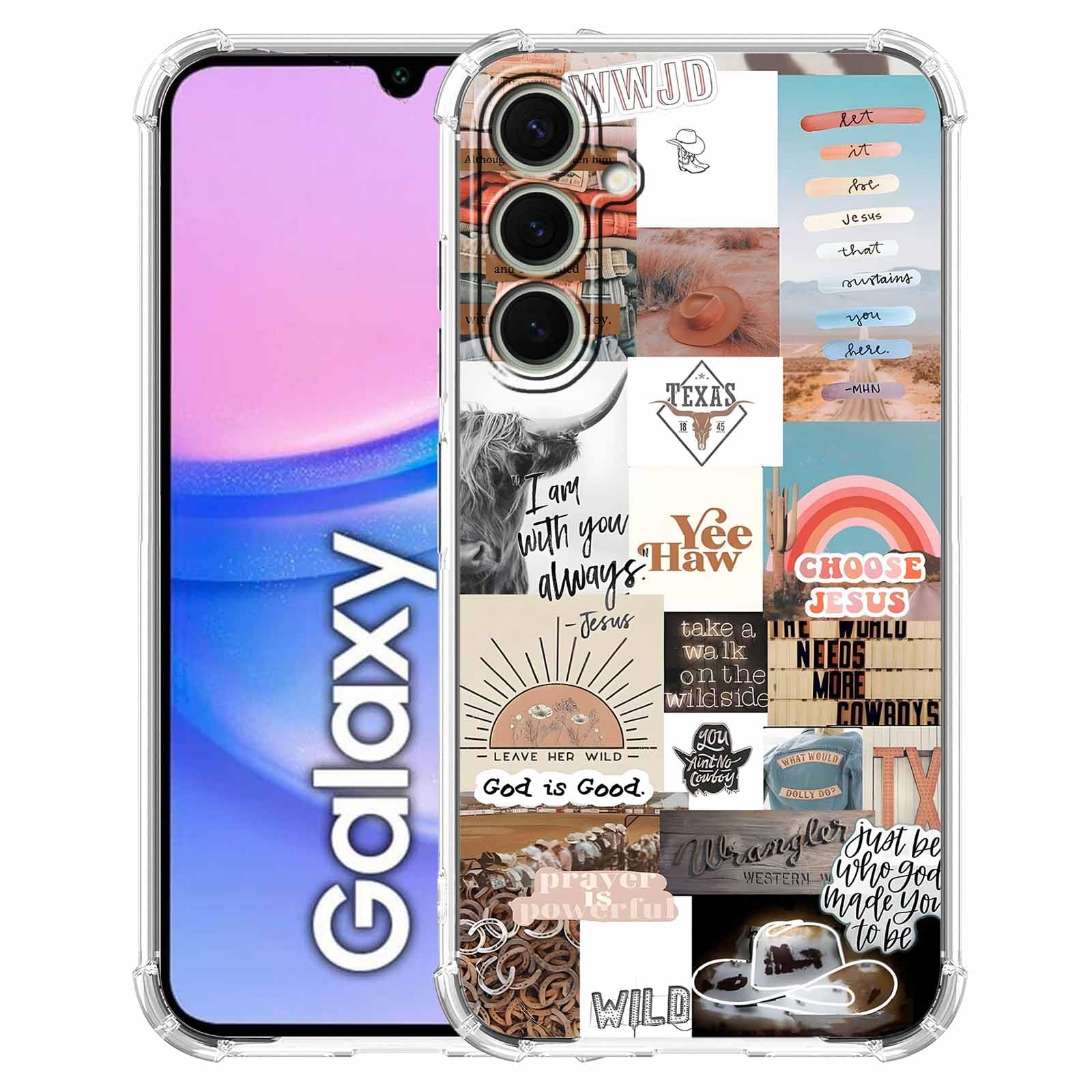 Amazon.com: AOSSXIN Jesus and Cowboy Case for Samsung Galaxy A15 ...