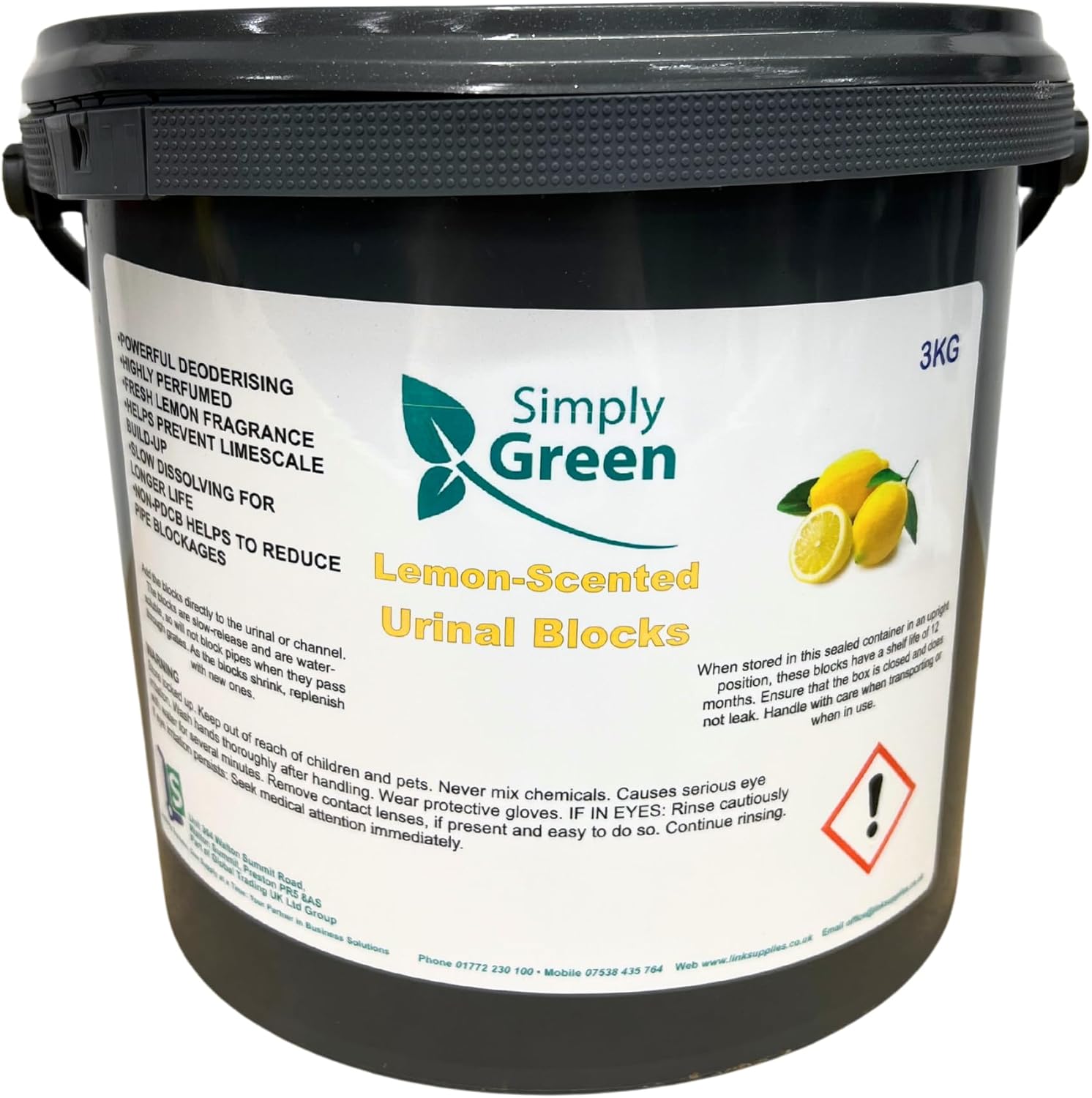 3kg Tub Lemon Scented Urinal Blocks : Amazon.co.uk: Business, Industry ...