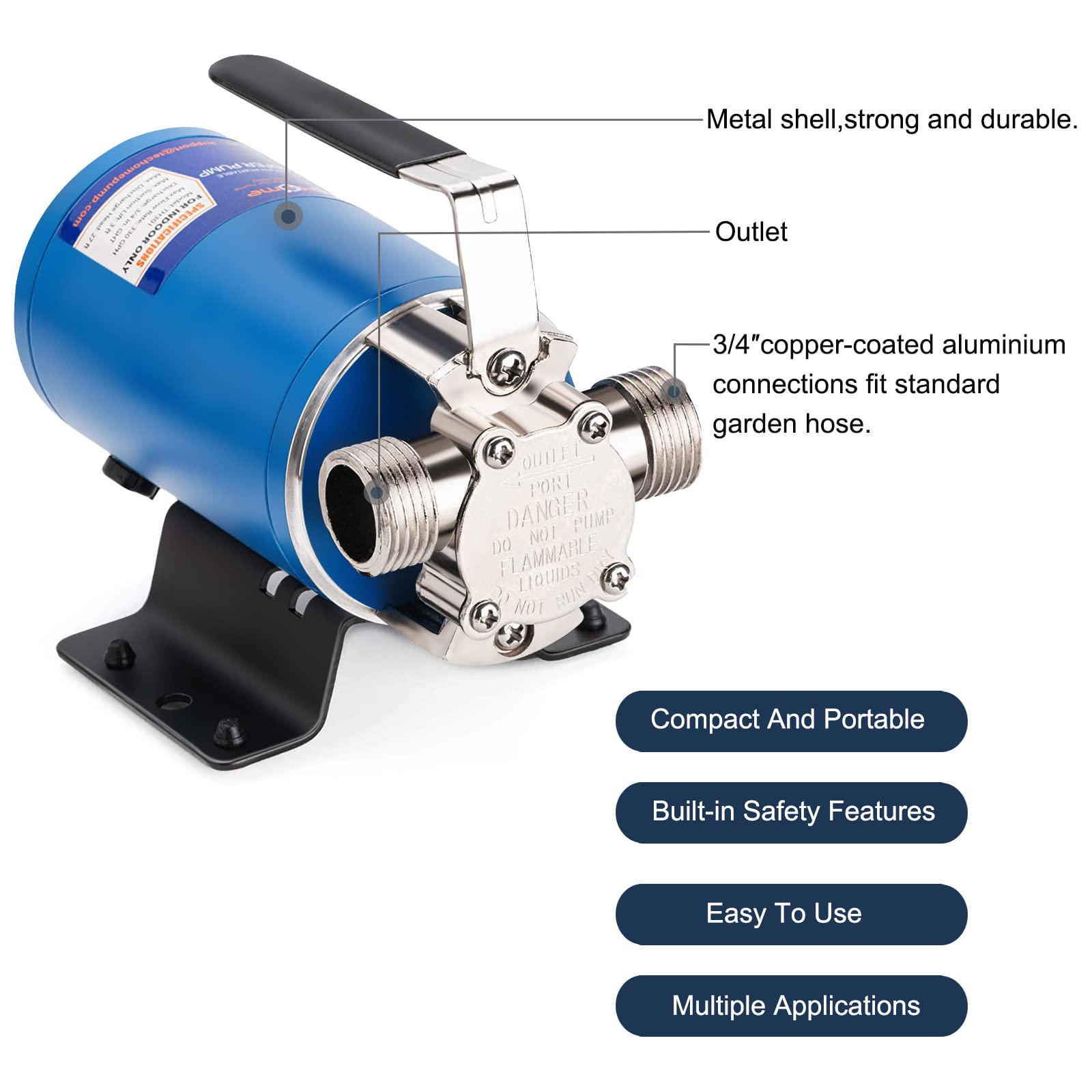 Snapklik.com : 12V Portable Electric Utility Water Transfer Pump