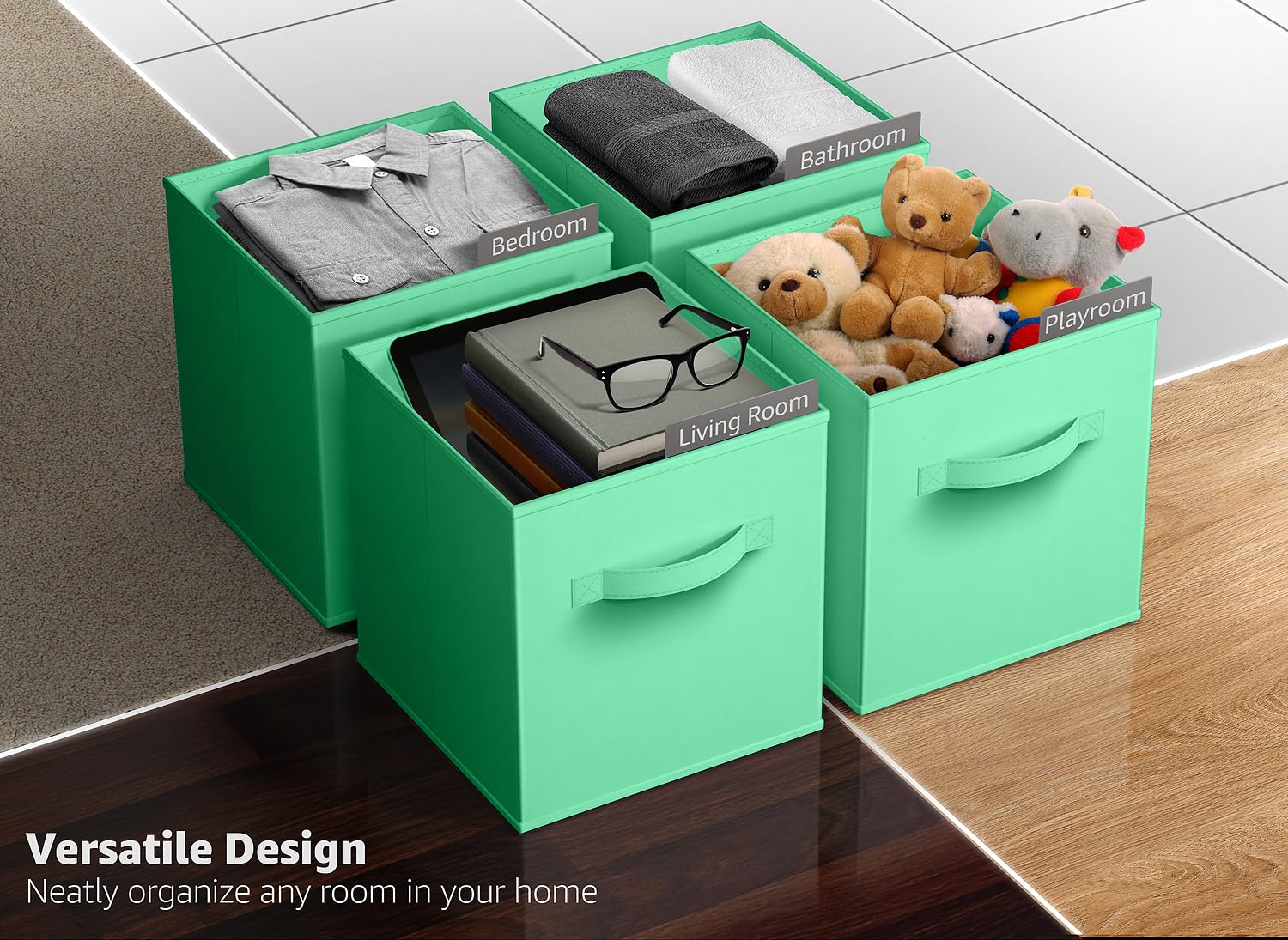 Snapklik.com : Sorbus Fabric Storage Cubes - 6 Foldable Storage Bins ...